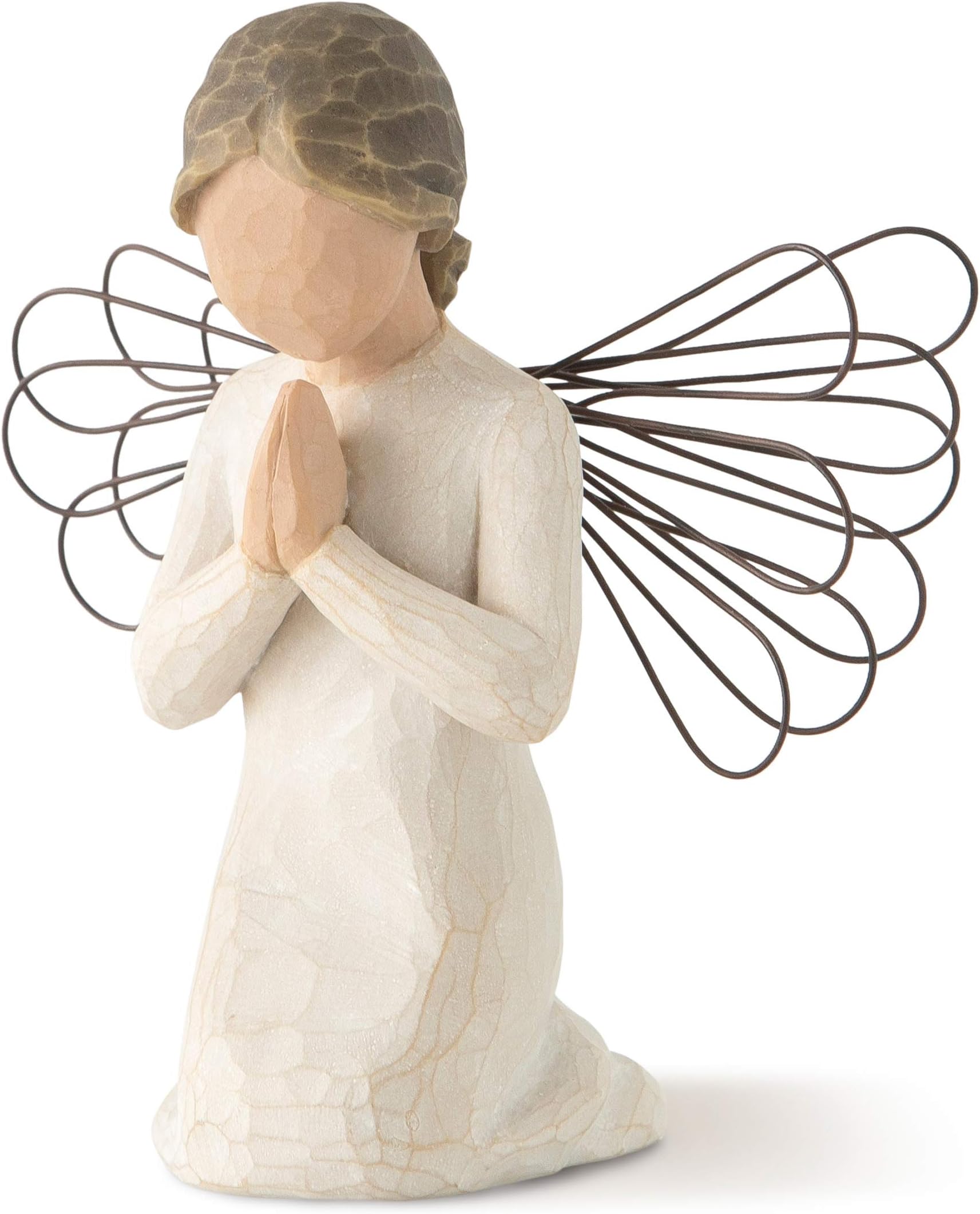 Amazon.com: Praying Angel Figurine Hand Craved Guardian Angel Sculpture ...