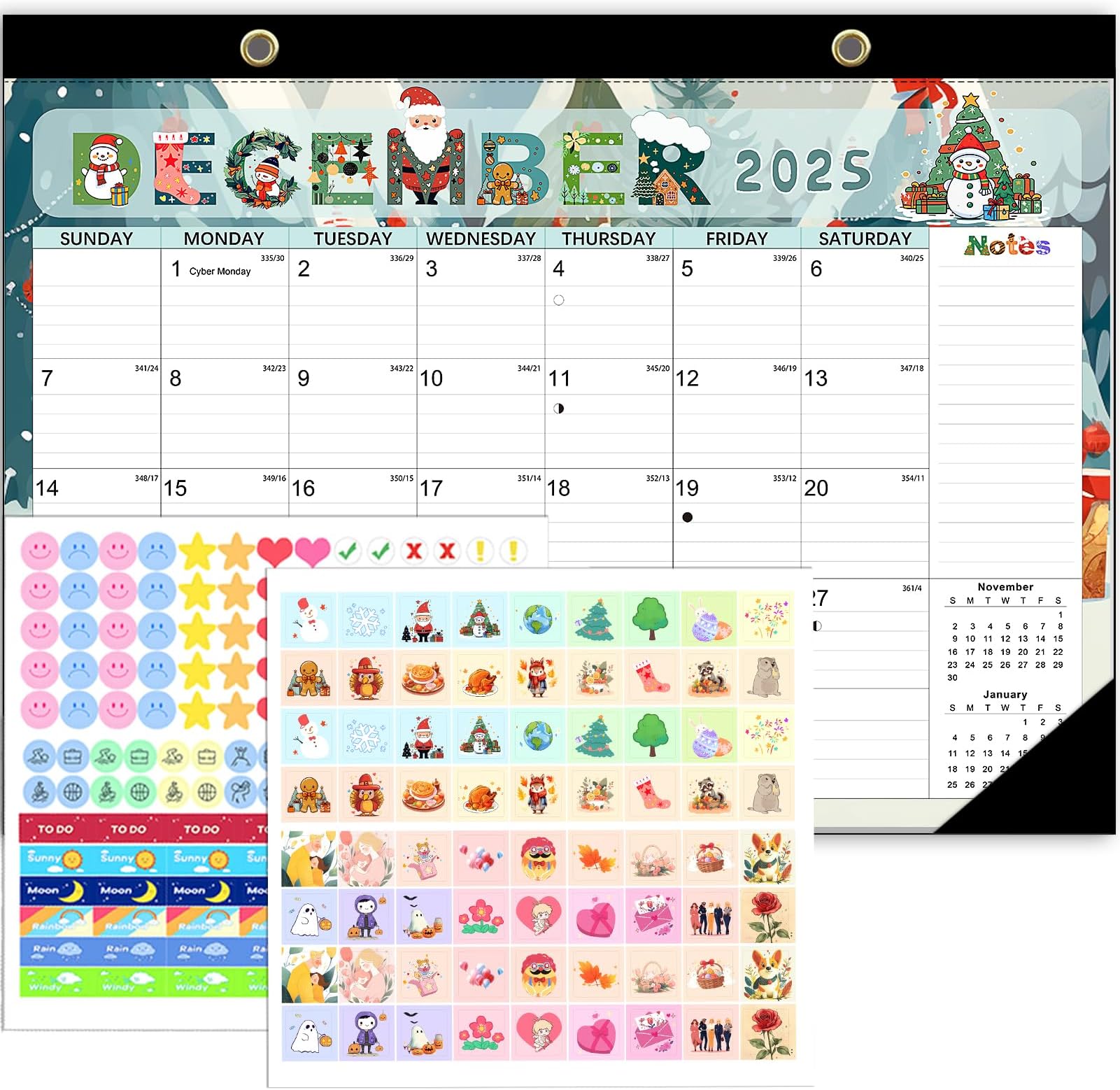 Amazon.com: Desk Calendar 2025-2026, Anti Ink Bleed, Plastic Cover ...