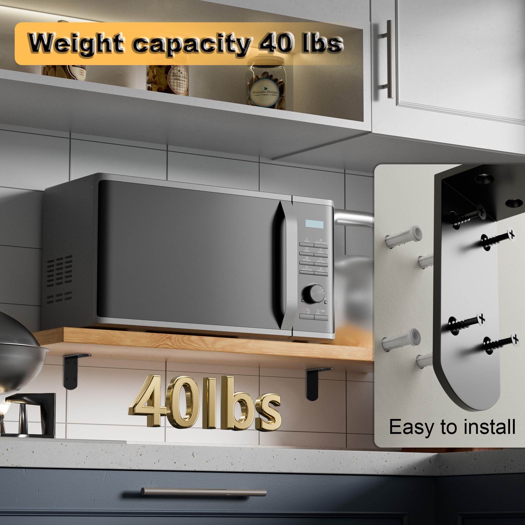 Snapklik.com : Floating Shelf Brackets,4Pcs L Bracket Heavy Duty Corner ...