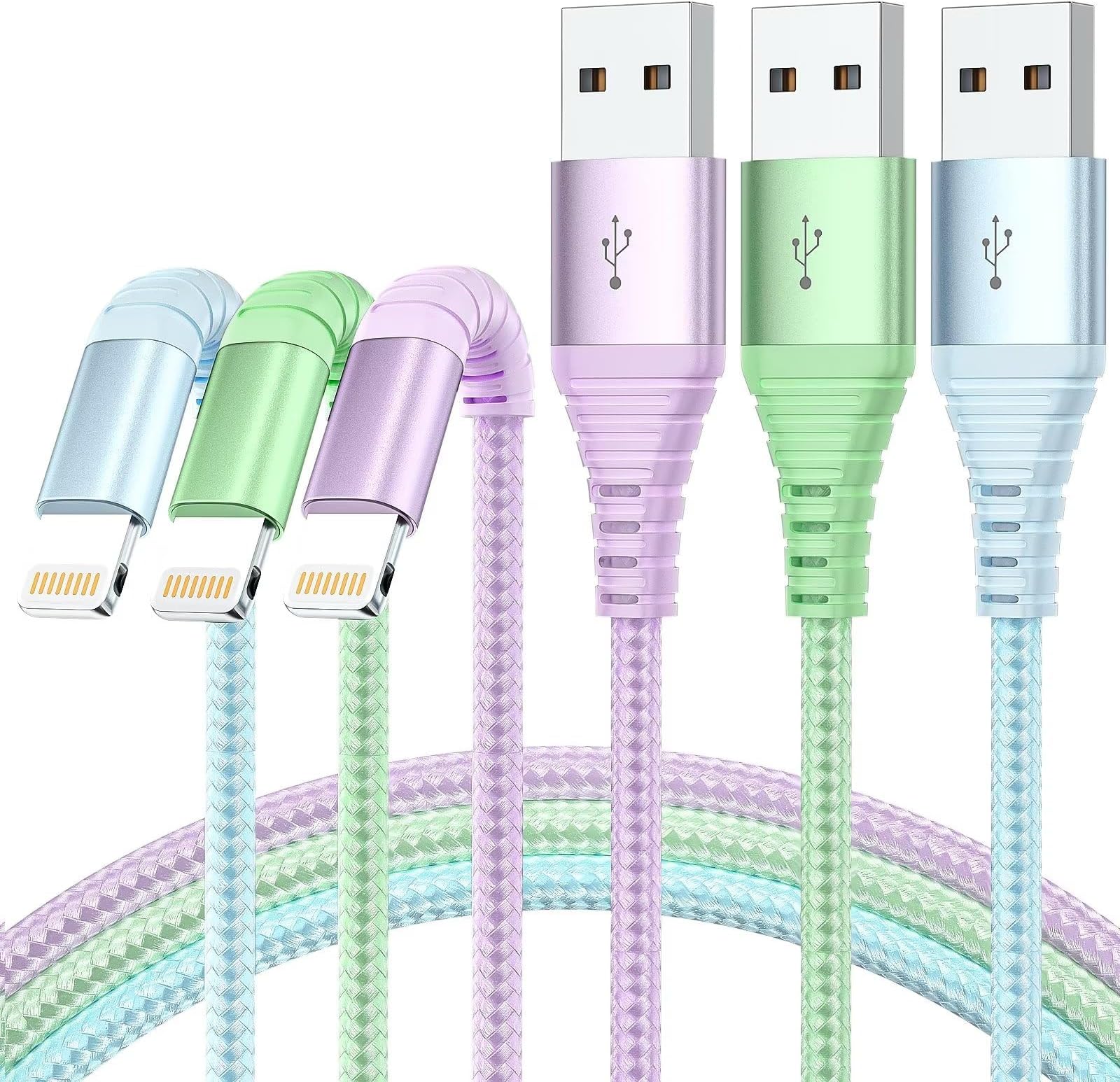 Amazon.com: [Apple MFi Certified] iPhone Charger, 6Pack(3/3/6/6/6/10 FT ...