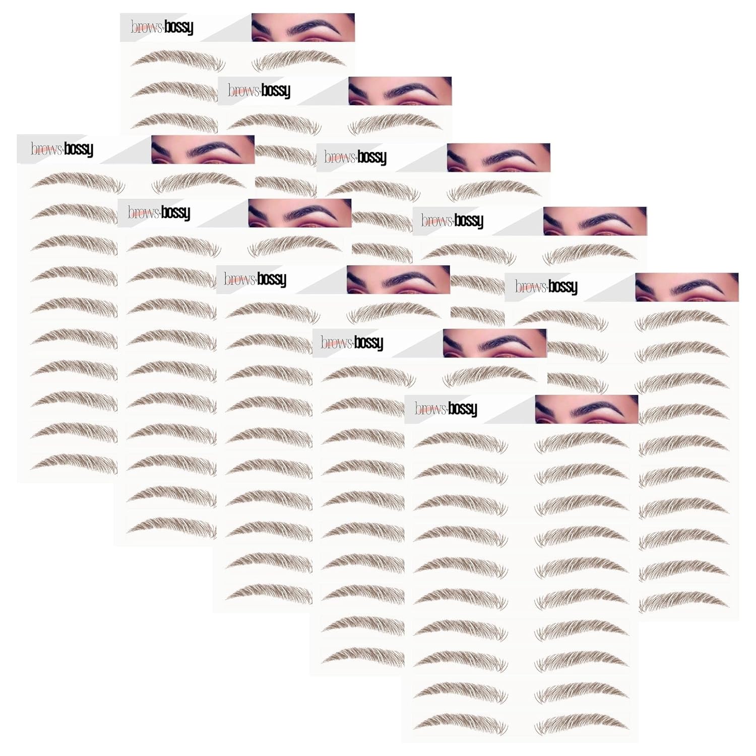 Amazon.com : Brows by Bossy 10 Pack Temporary Eyebrow Tattoos ...