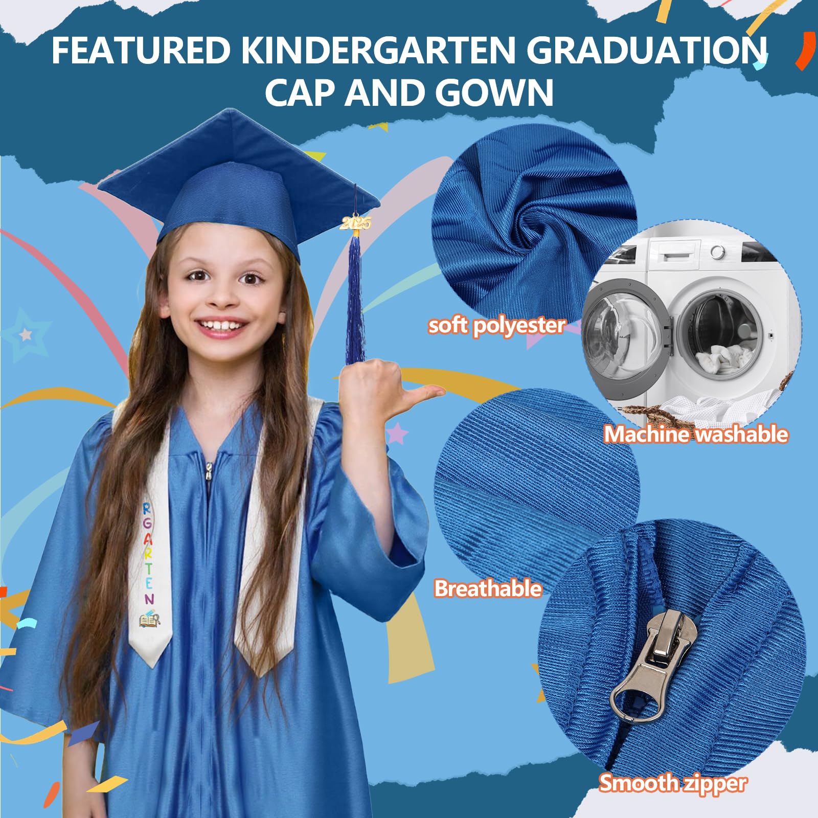 Snapklik.com : Kindergarten Graduation Cap And Gown - 2025 5-in-1 ...