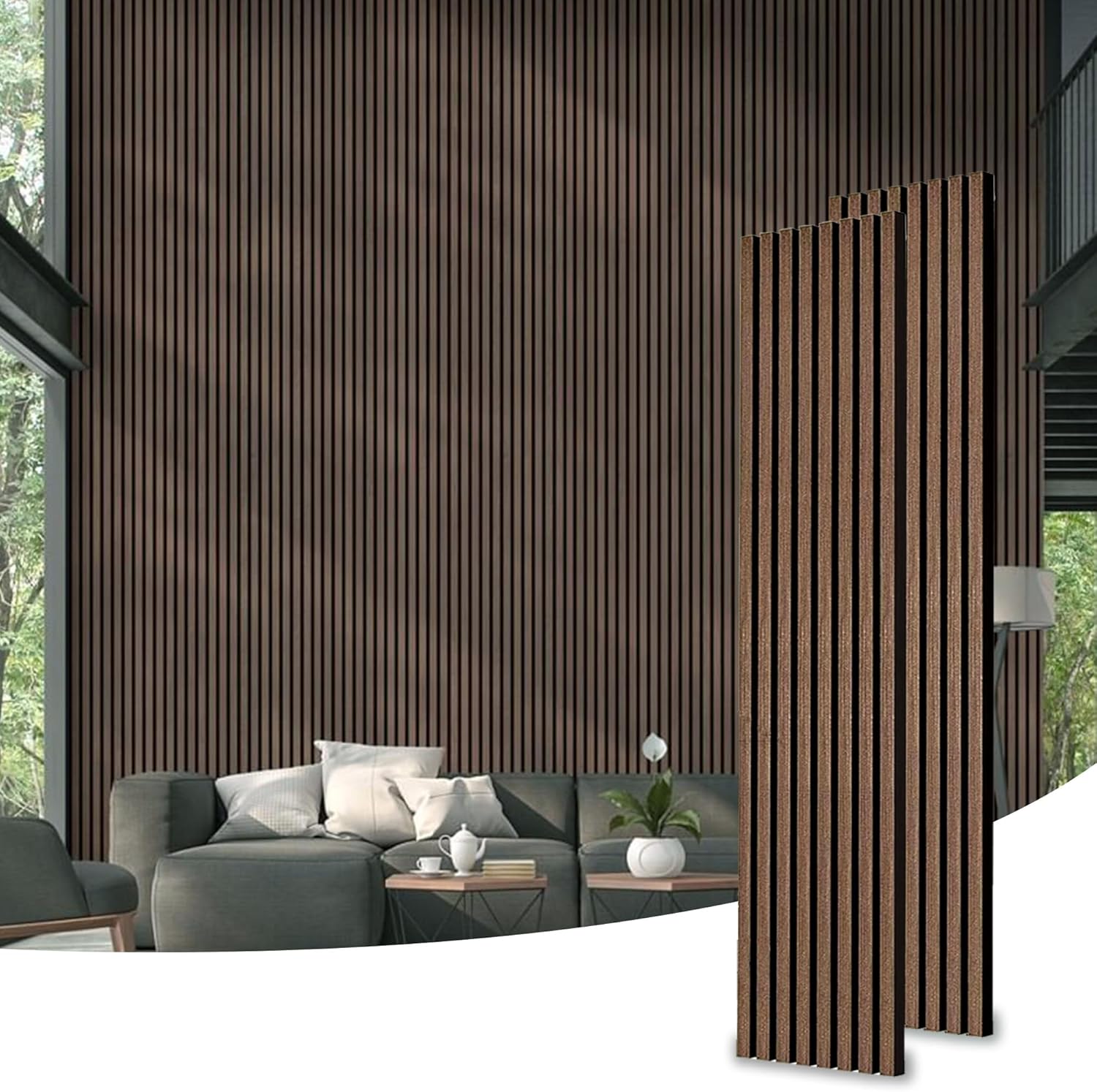 Amazon.com - Wood Wall Panels, 2 Pack Acoustic Wood Wall Panels, Wood ...