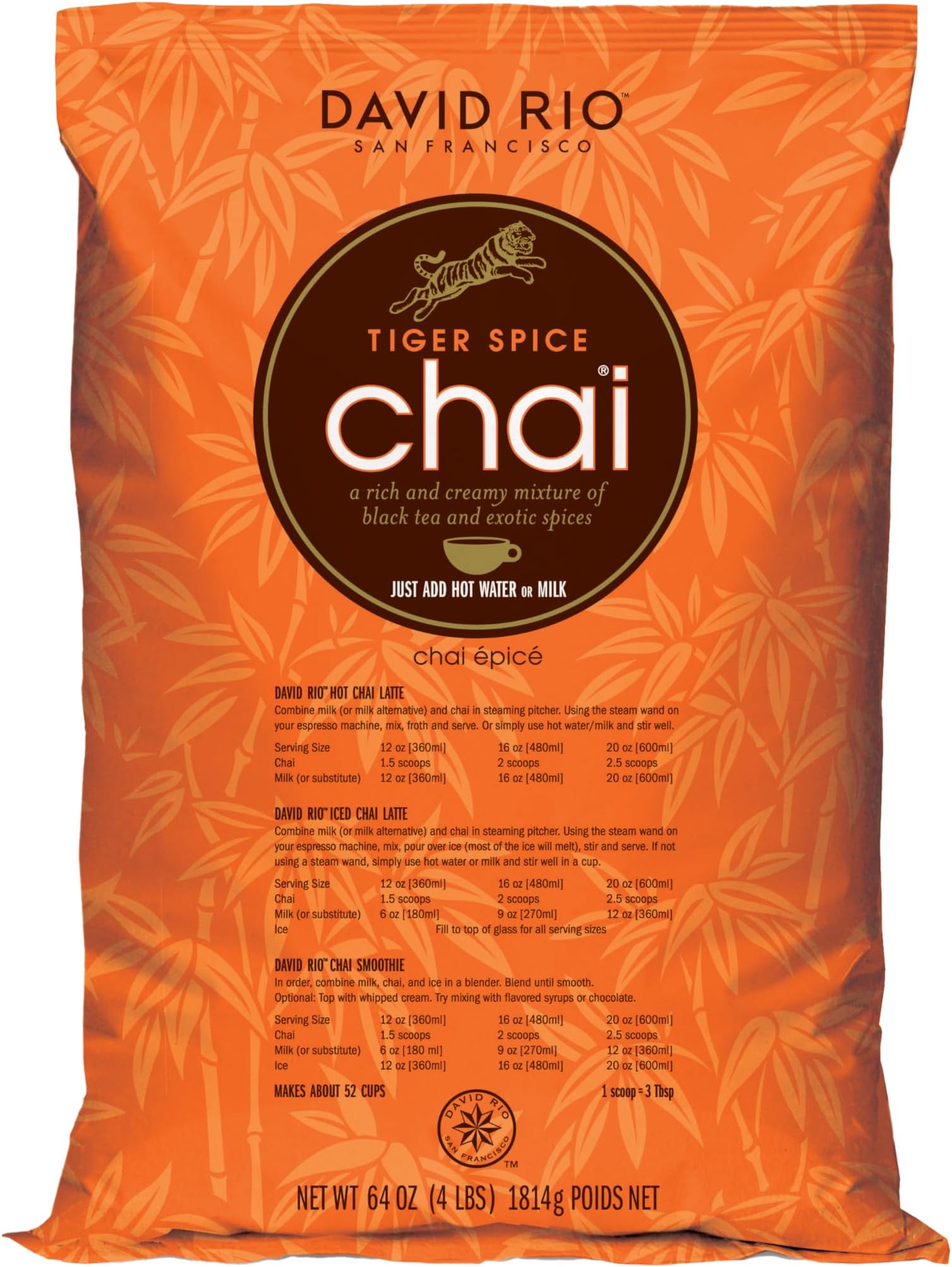 Amazon.com : Chamba Chai Spiced Chai Latte 4lb. Container (Super Value ...