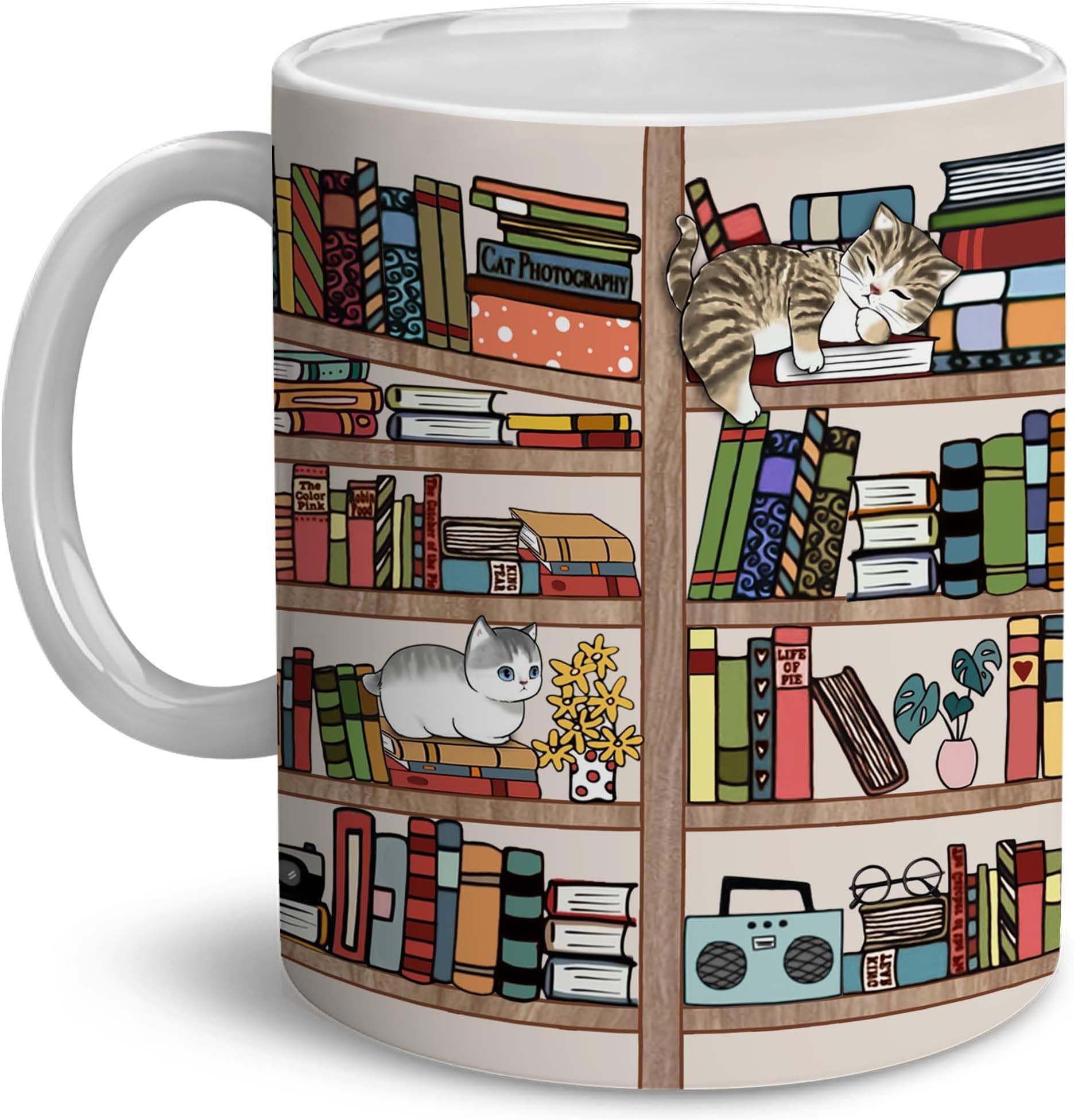 Amazon.com: Atlodas Bookworm Mug, Creative 3D Bookshelf Mug ...