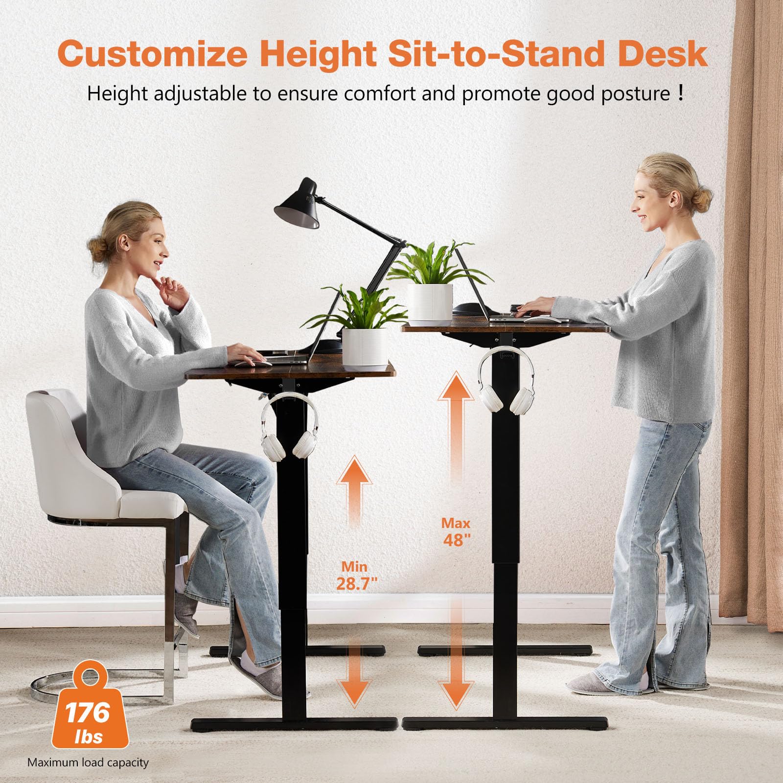 Snapklik.com : Sweetcrispy Electric Adjustable Height Standing Desk ...
