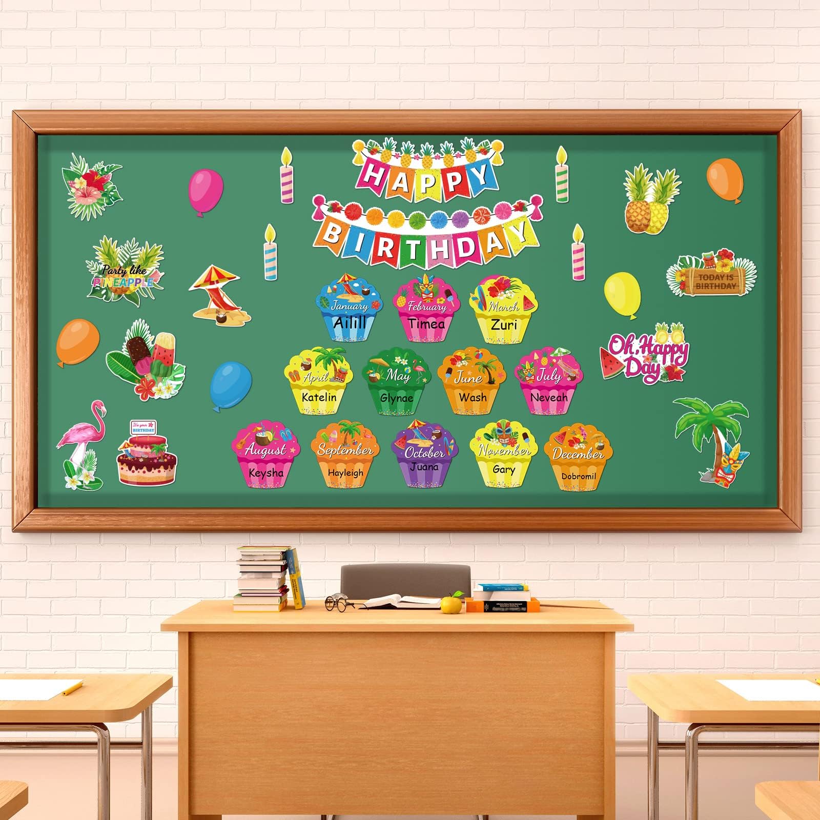 Snapklik.com : 36 Pieces Tropical Happy Birthday Bulletin Board Set ...