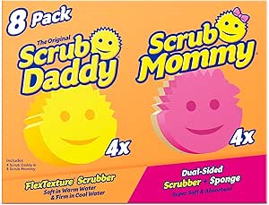 Amazon.com: Scrub Daddy Sponges 4ct + Scrub Mommy 4ct - Scratch-Free Multipurpose Dish Sponges ...