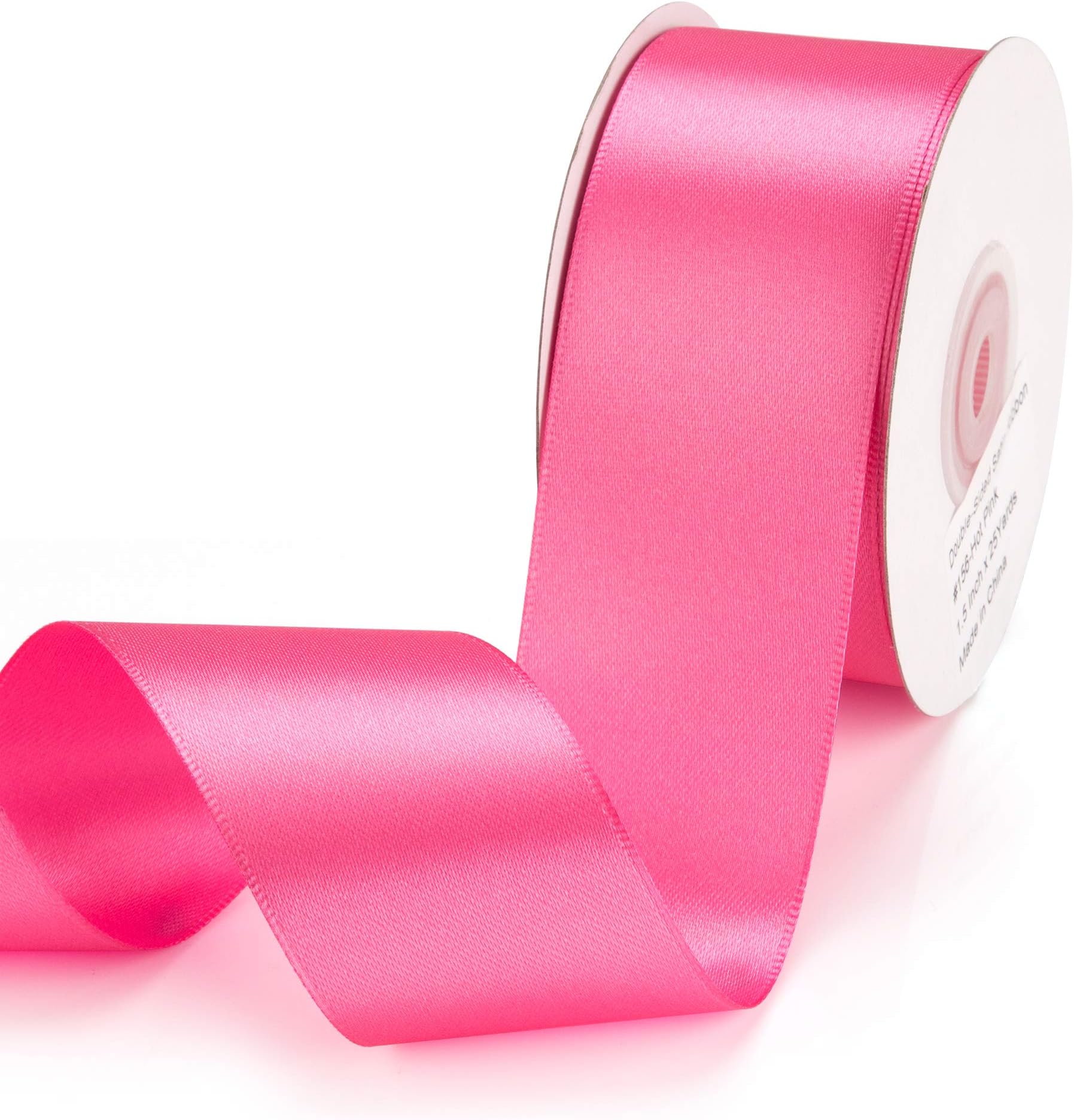 Amazon.com: Stuffvisor Pink Satin Ribbon, 1 inch x 50 Yards, Double ...