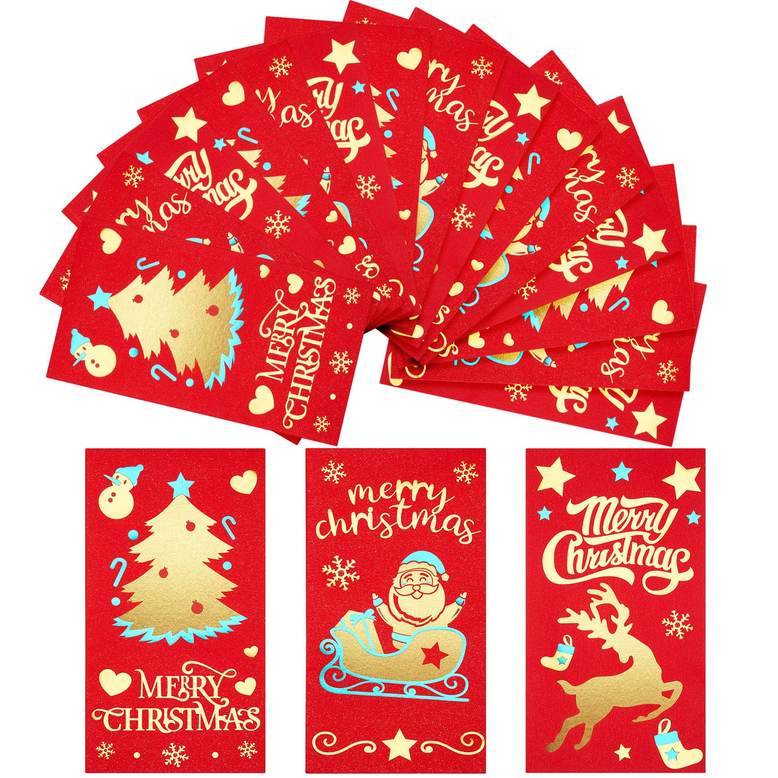 Amazon.com : Zhanmai 18 Pcs Christmas Money Envelopes 6.7" x 3.5" for ...