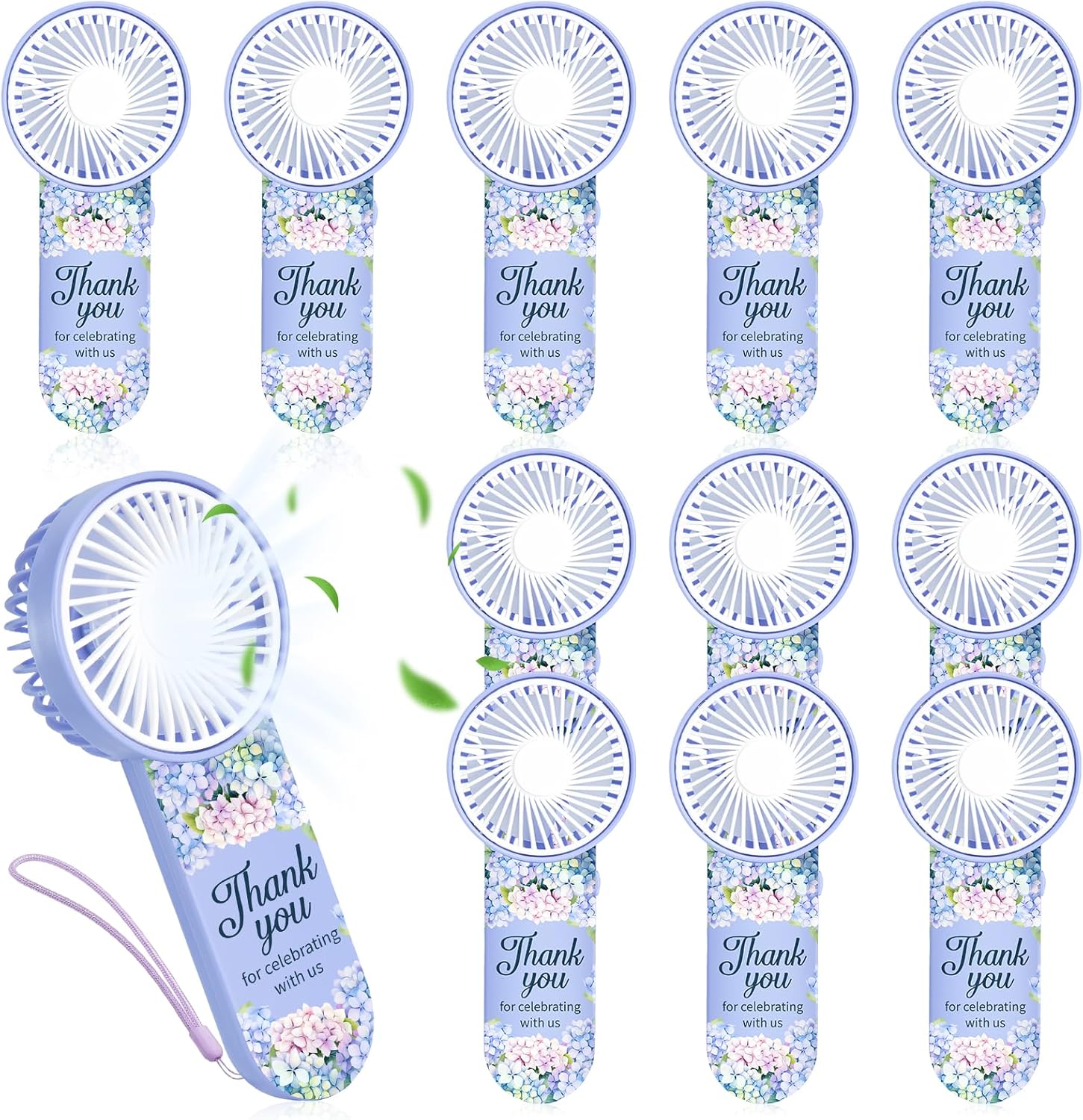 Amazon.com: Piuaeue 12 Pcs Wedding Favor Small Personal Portable Fan ...