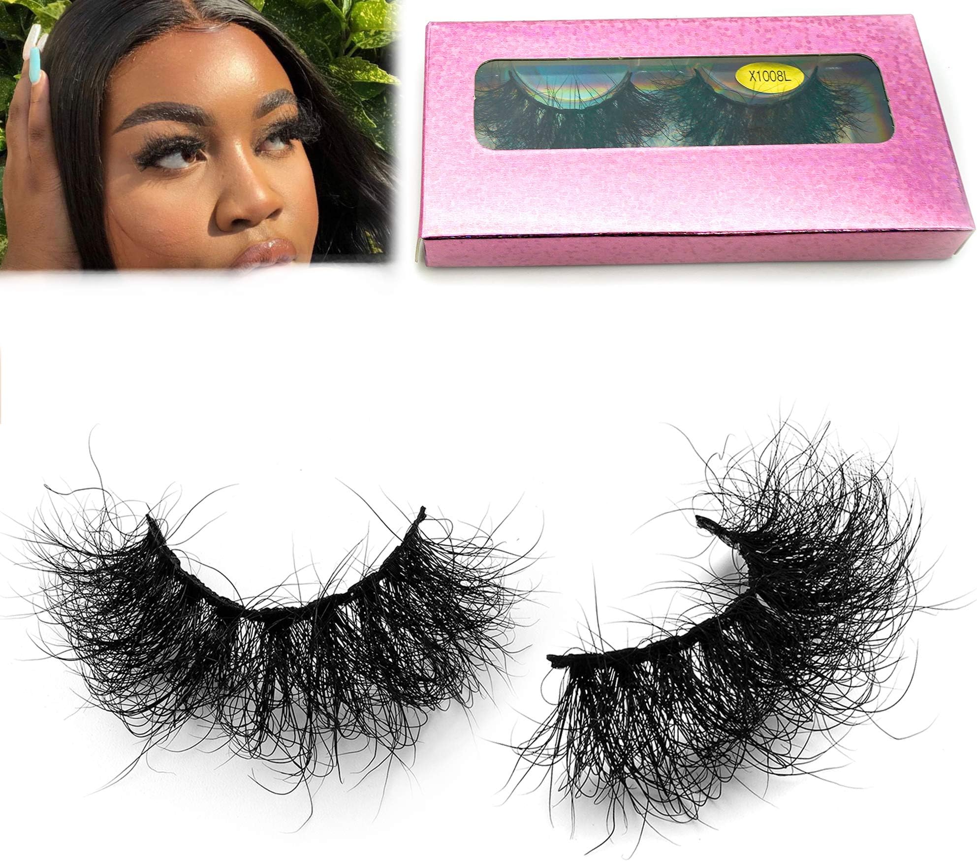 Amazon.com: Fluffy Mink Lashes viEYEve False Eyelashes Natural Real ...