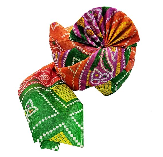 brown leaf Cotton Rajasthani Chunari Printed Safa Turban Pagdi For ...