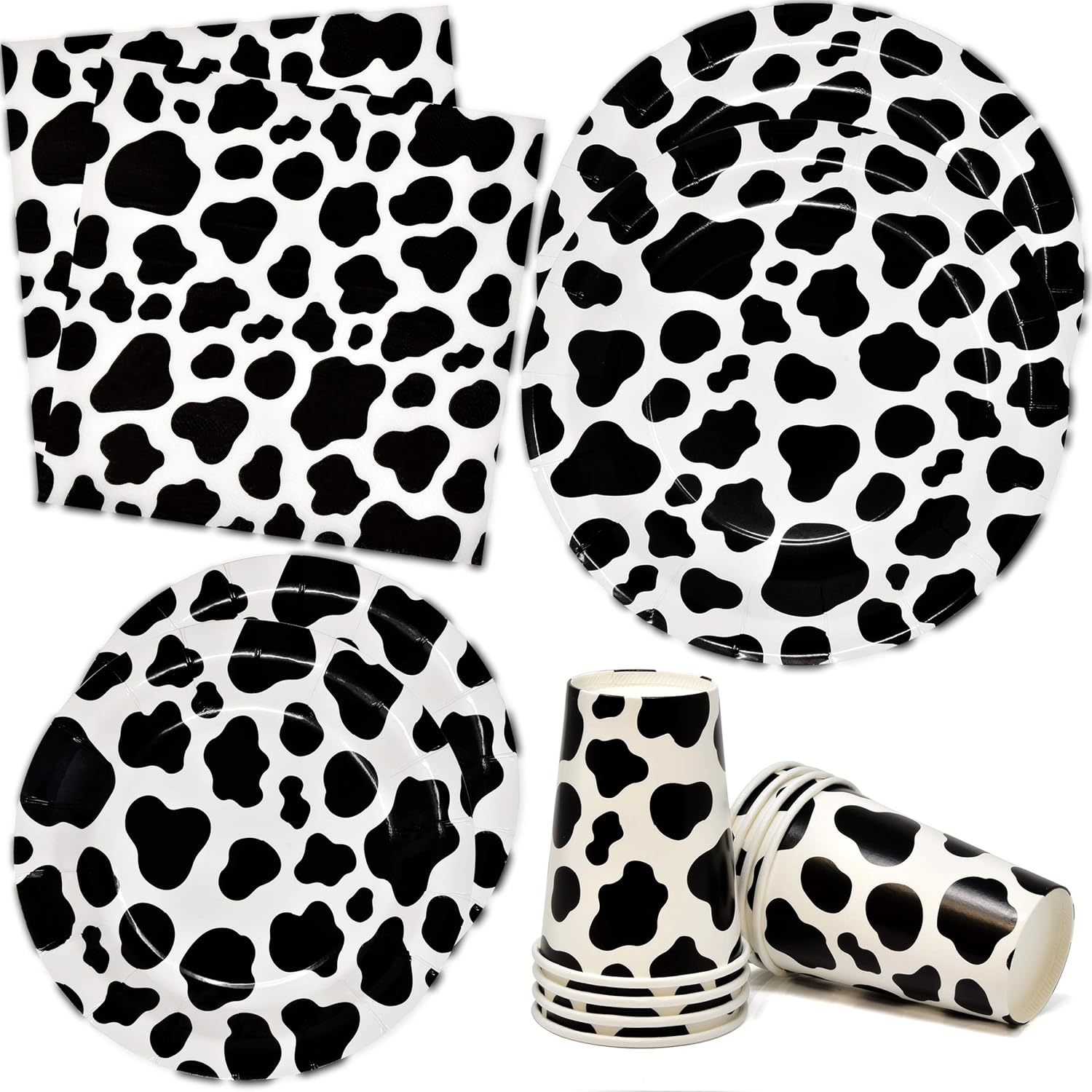 Amazon.com: Gift Boutique 122 Pcs Cow Print Party Supplies Disposable ...