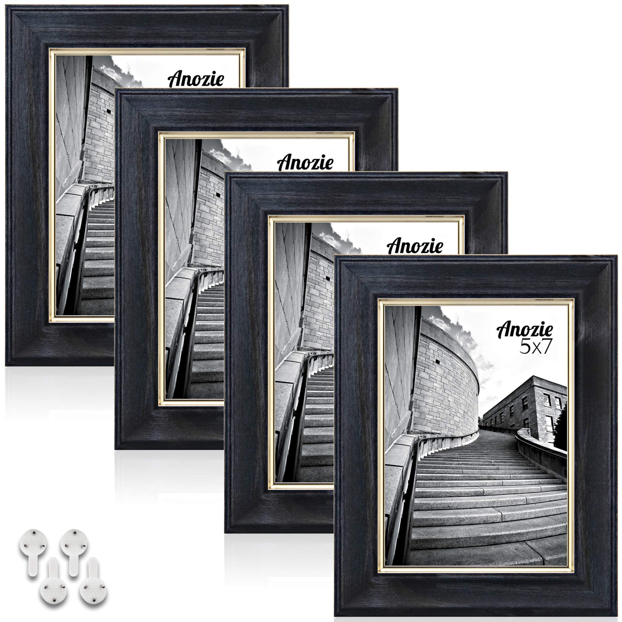 Buy Anozie 5X7 Picture Frames(4 Pack, Graywashed) Elegant Design Photo ...