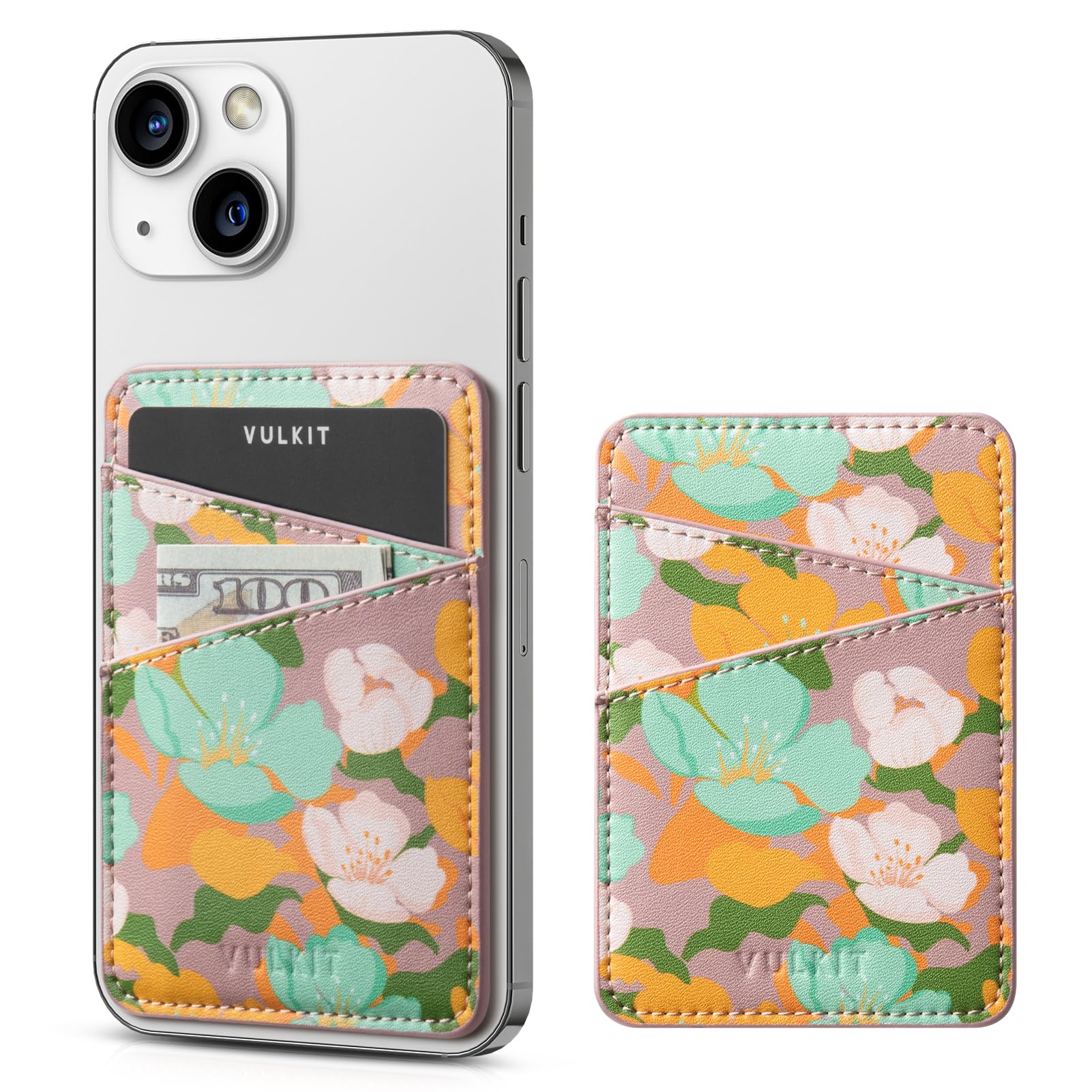 Amazon.com: VULKIT Phone Card Holder Wallet Leather Adhesive Pocket ...