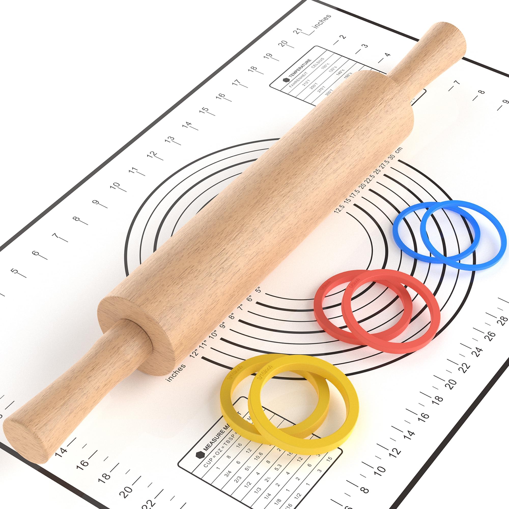 Amazon.com: ESDOPA Classic Wood Rolling Pin - Wooden Rolling Pins for ...