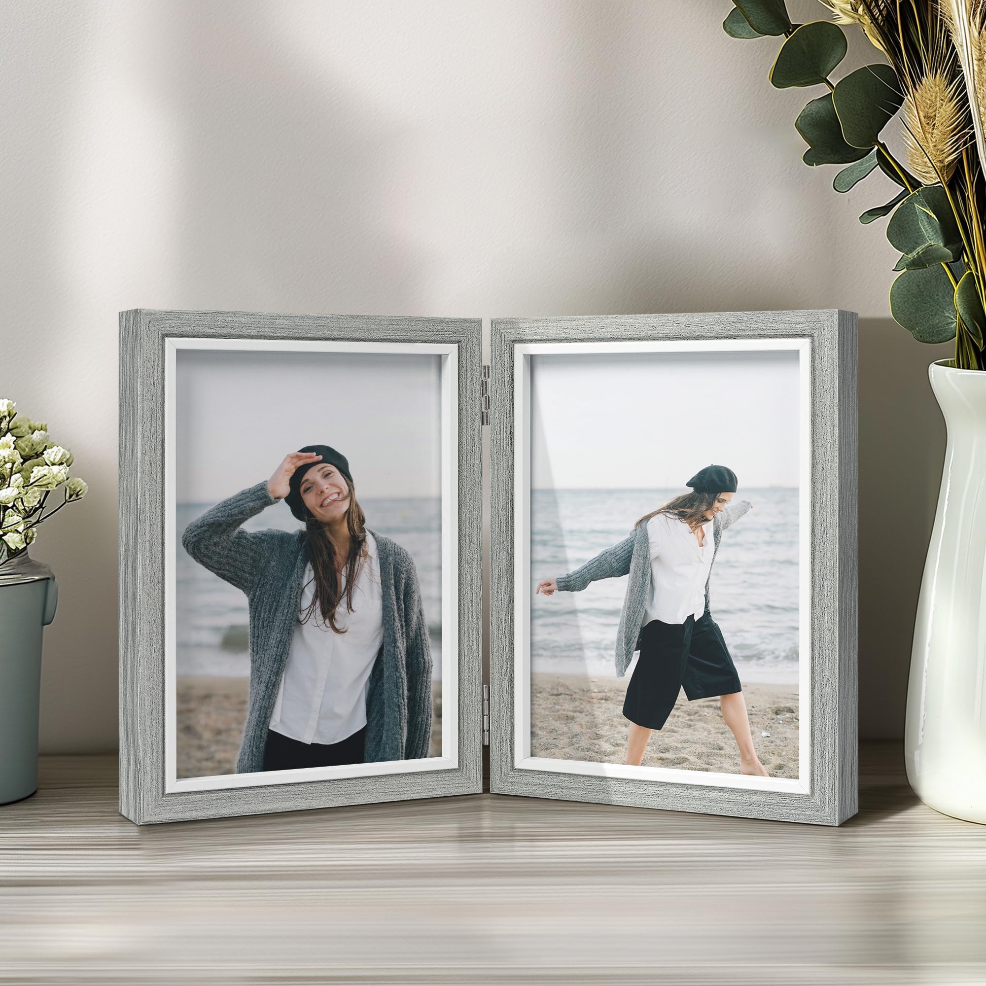 Double Picture Frame Recycled Glass Folded Double Photo Frame | Paper