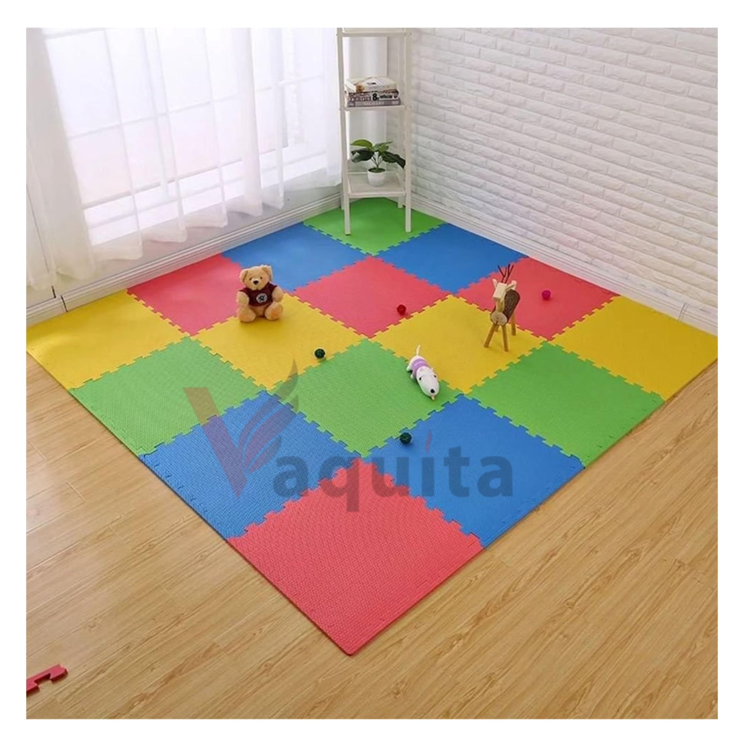 VAQUITA® Puzzle Exercise Mat, EVA Foam, Interlocking Tiles, Kids Play ...