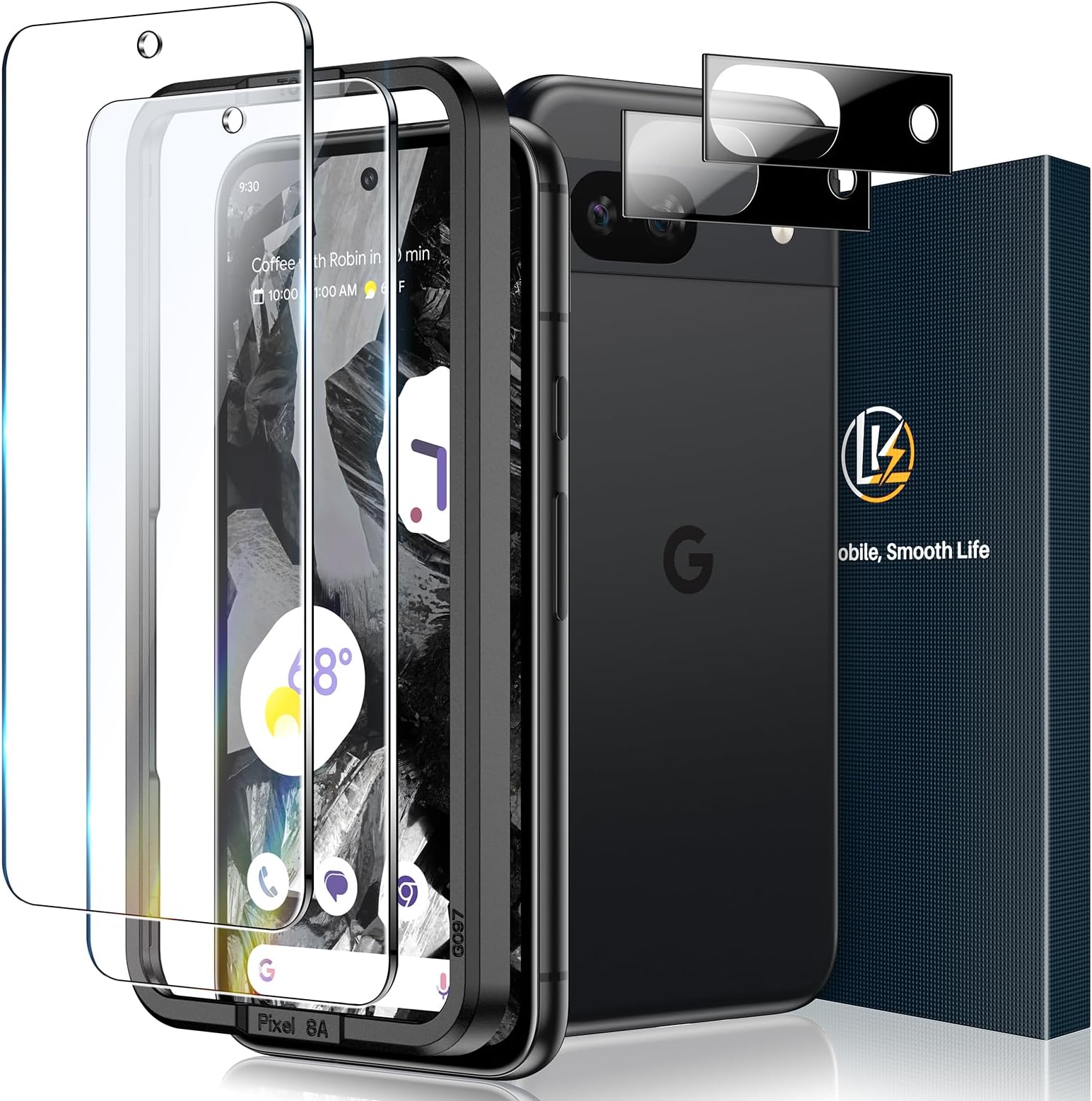 Amazon.com: LK 2 Pack for Google Pixel 8a Screen Protector with 2 Pack Camera Lens Protector ...