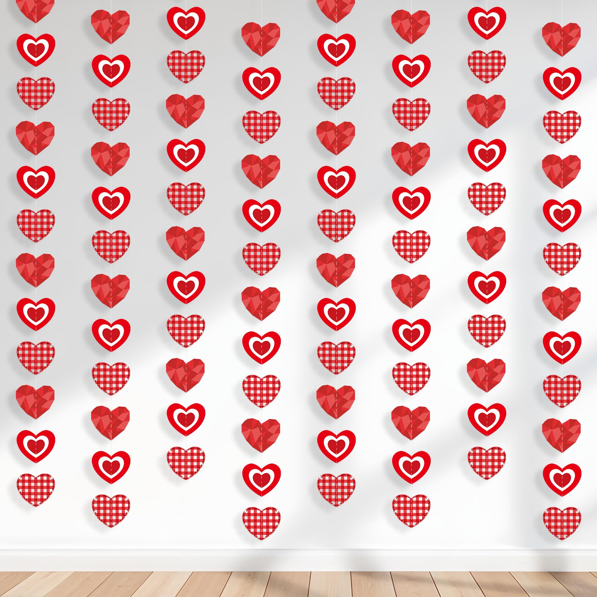 Amazon.com: KatchOn, Red Heart Garland Decorations - Pack of 8, No DIY ...