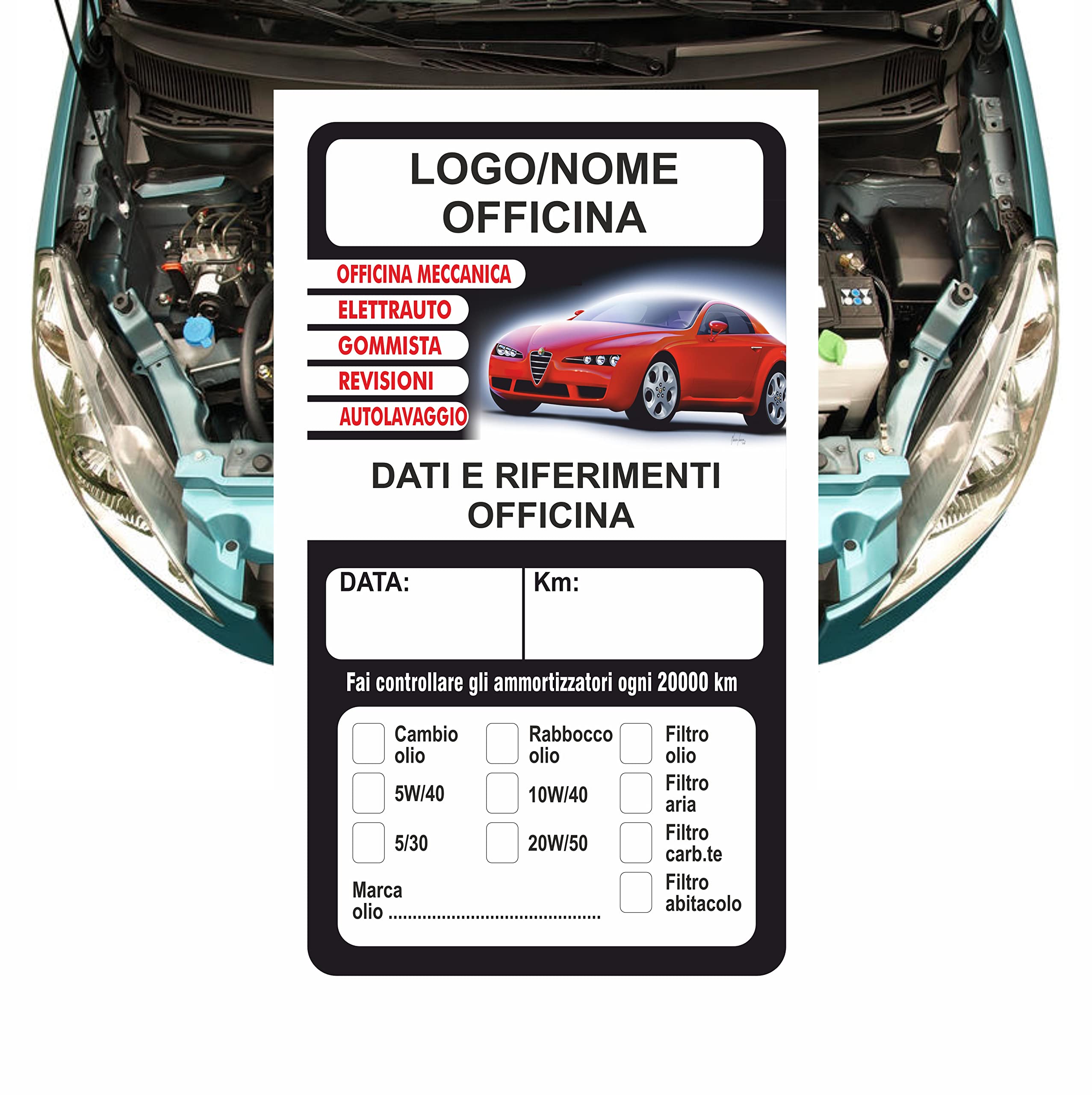 Adesivo Promemoria Tagliando Auto - Etichetta Per Cambio Olio E ...