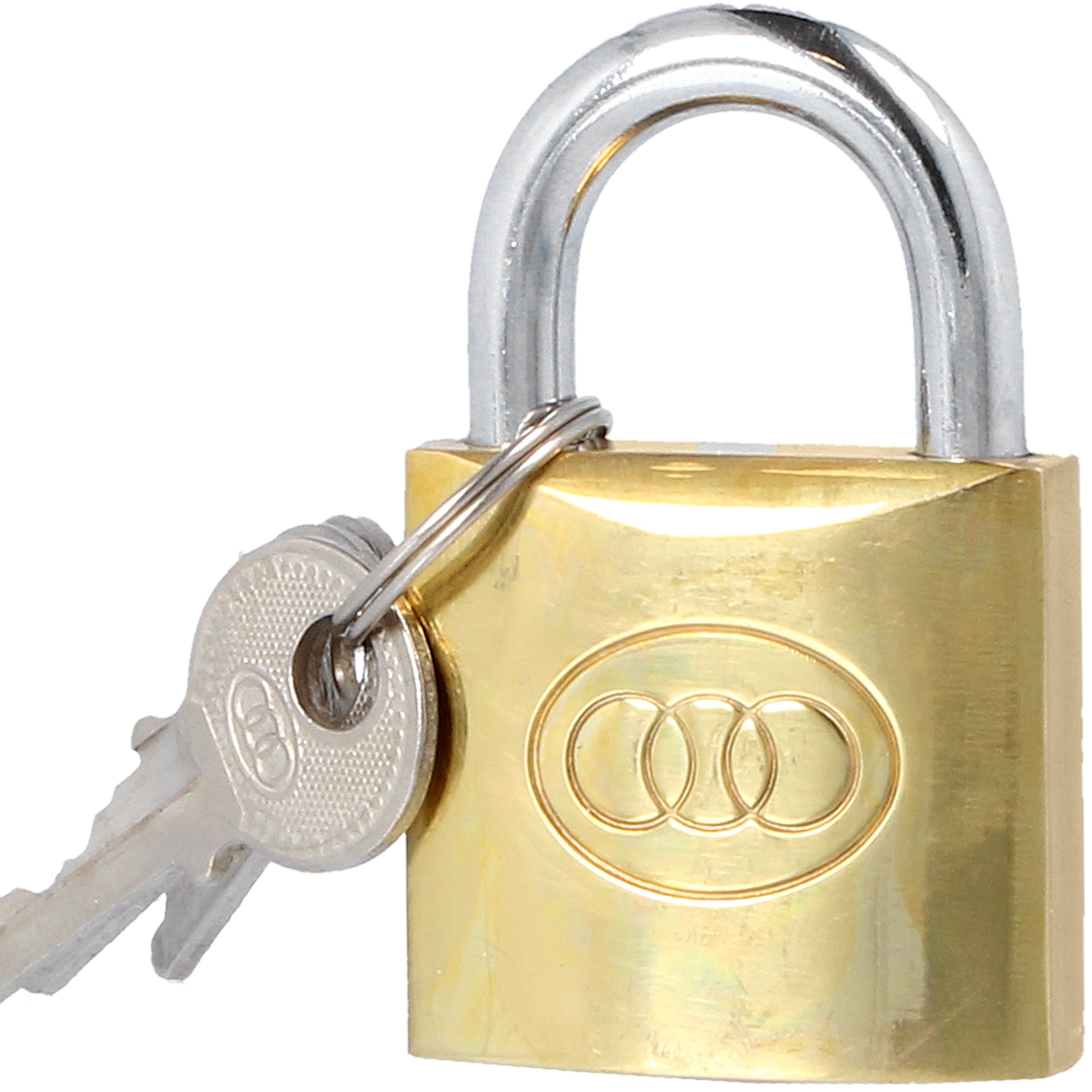 Buy Tri Circle Solid Brass 38mm Padlock & 3 Keys Outdoor Garage Shed ...