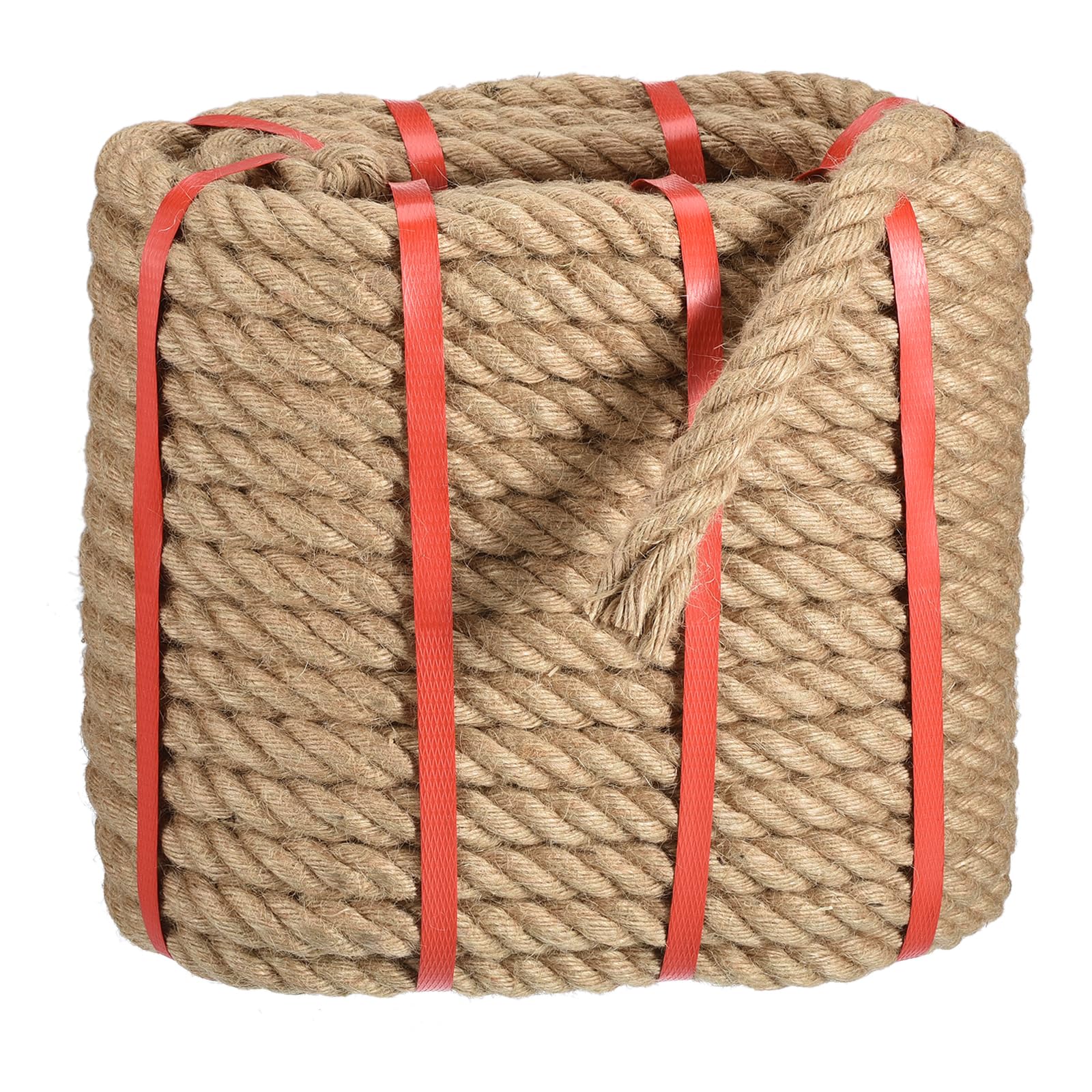 uxcell Natural Jute Rope, 3/4 in x 100 Ft Thick Twisted Manila Rope ...