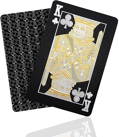 RIANZ Black Playing Cards, Luxury Deck with Shiny Diamond Pattern & HD ...