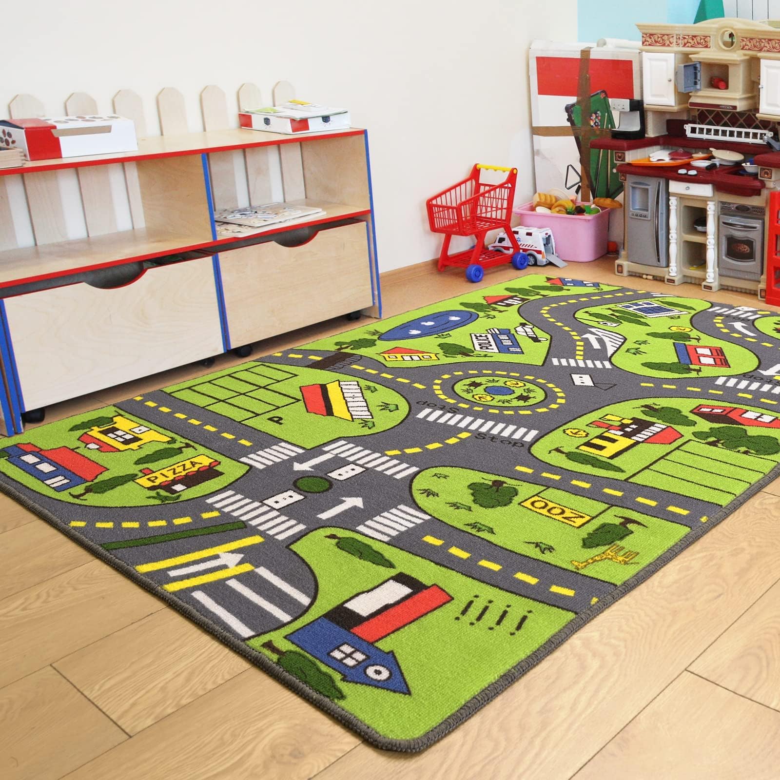 Amazon.com: Fun Kid's Country Farm Life Mat Animal and Tractor Area Rug ...