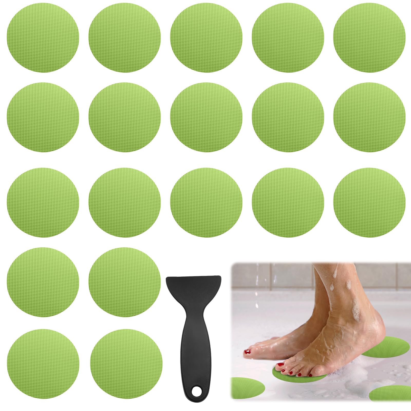 Amazon.com: Coufce 24 PCS Bathtub Non Slip Stickers Green Adhesive ...