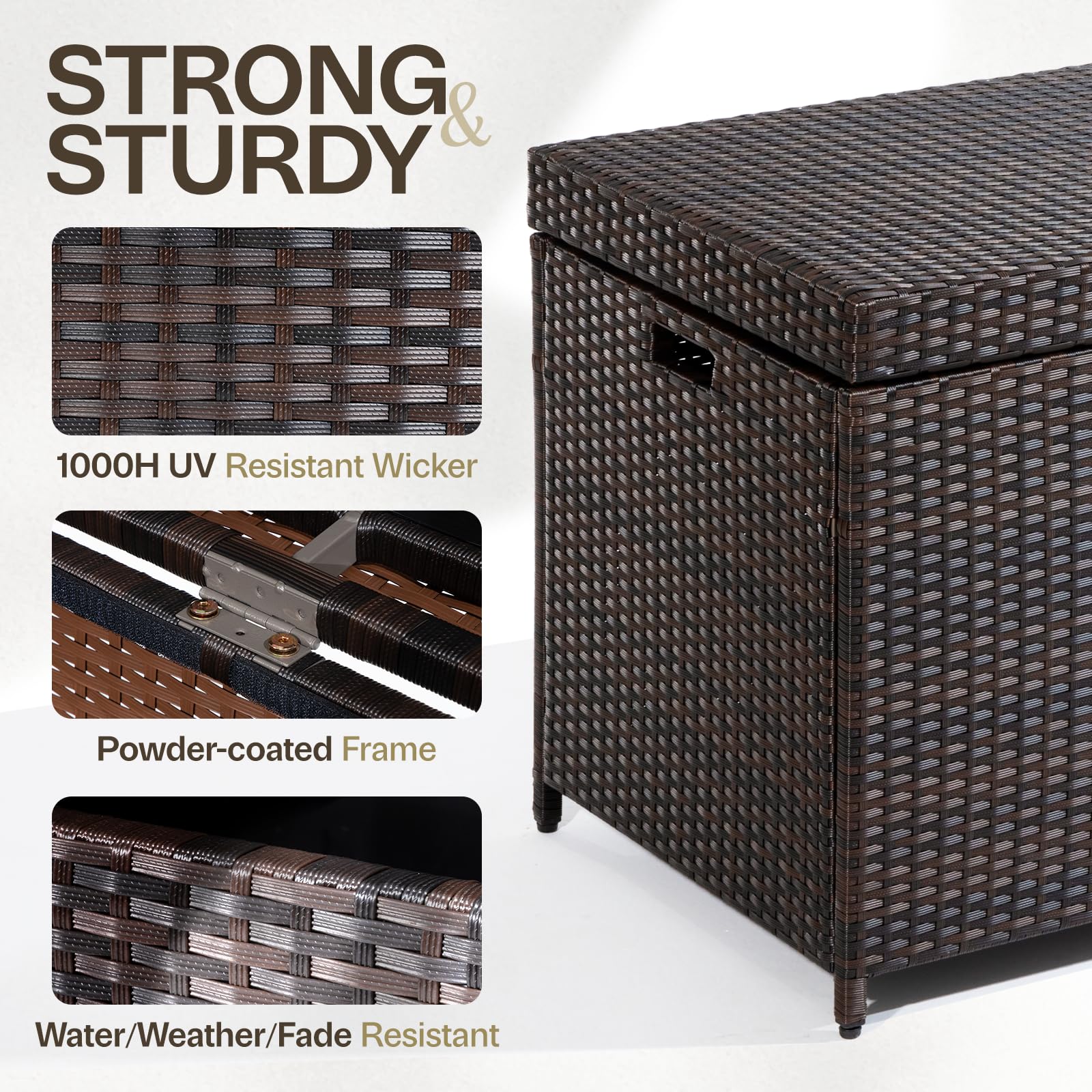 Snapklik.com : Idzo Outdoor Wicker Storage Box, 1000 Hours UV Wicker ...