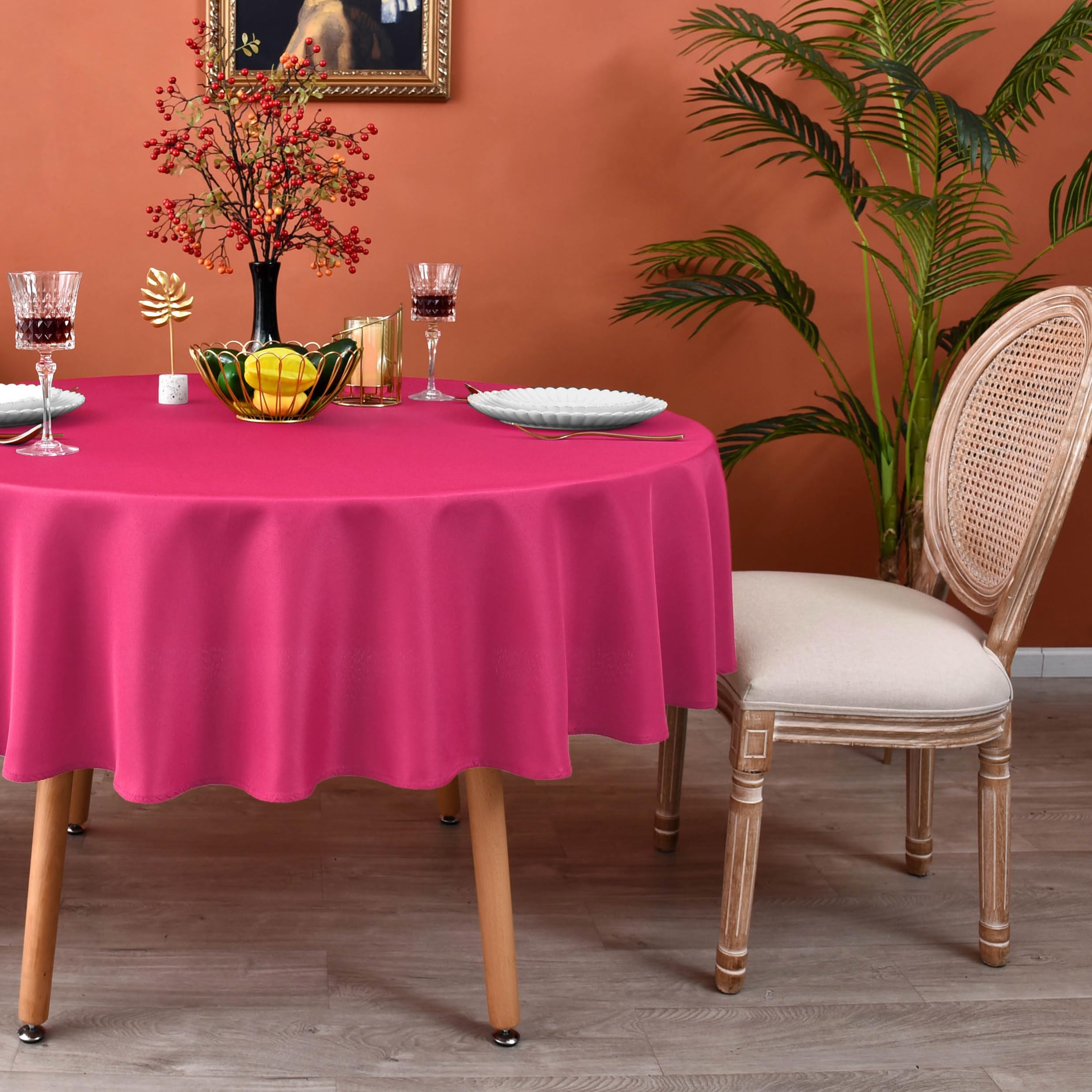 Amazon.com: MEANMOY Hot Pink 210 GSM Water & Stain Resistant Round ...