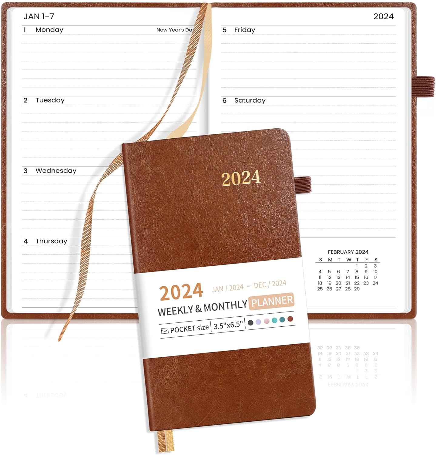 Amazon.com : SUNEE 2025 Pocket Weekly Planner for Purse 3.5" x 6" - 12 Month (January 2025 ...