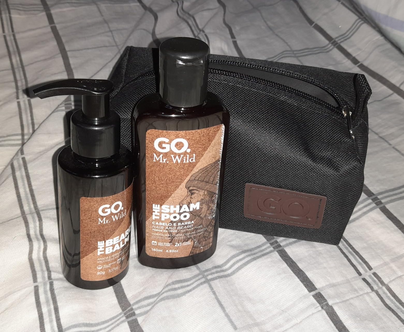 GO. Man Kit Necessaire Go Man Linha Mr Wild - Shampoo + Balm De Barba + Necessaire De Nylon ...