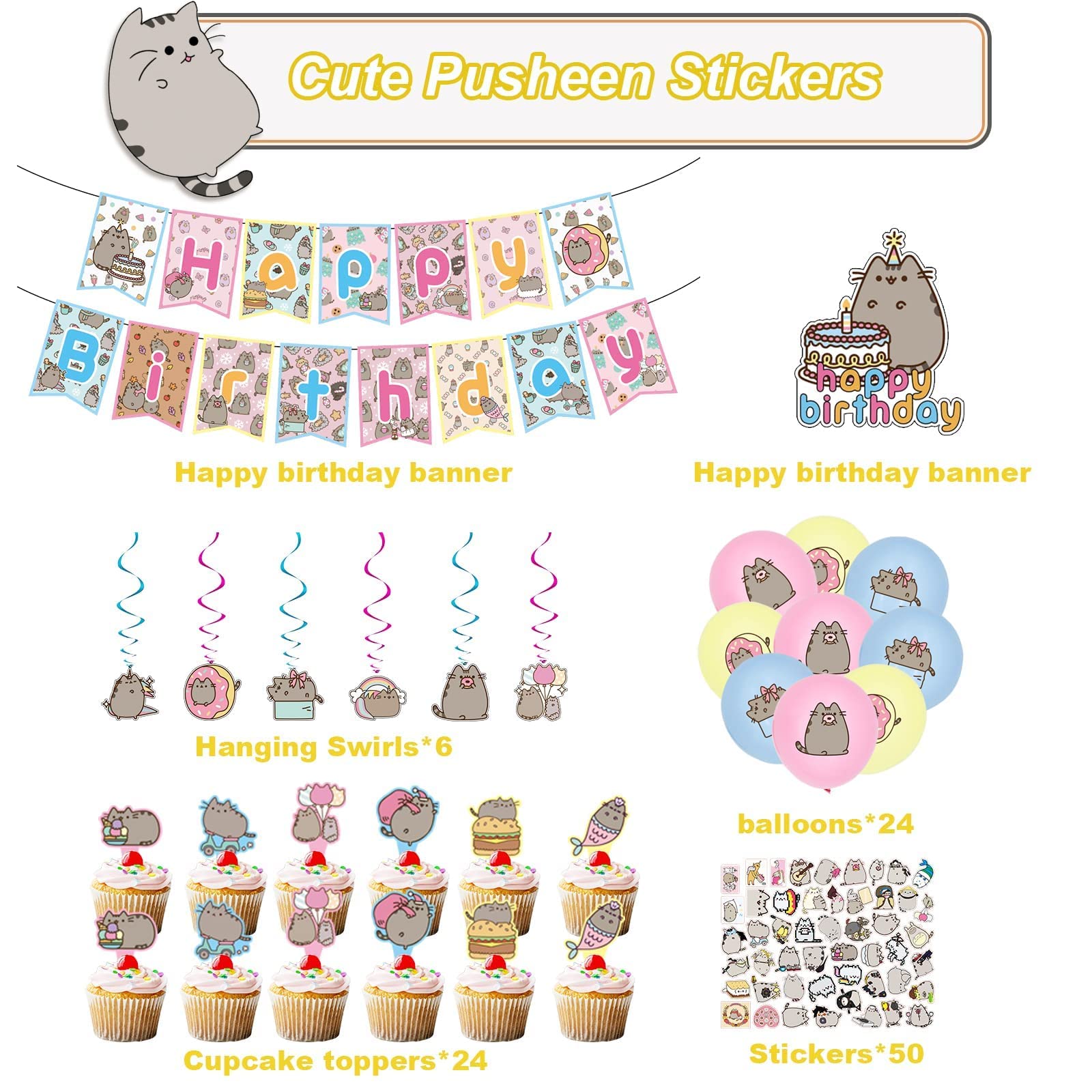 Pusheen Cupcake Sticker