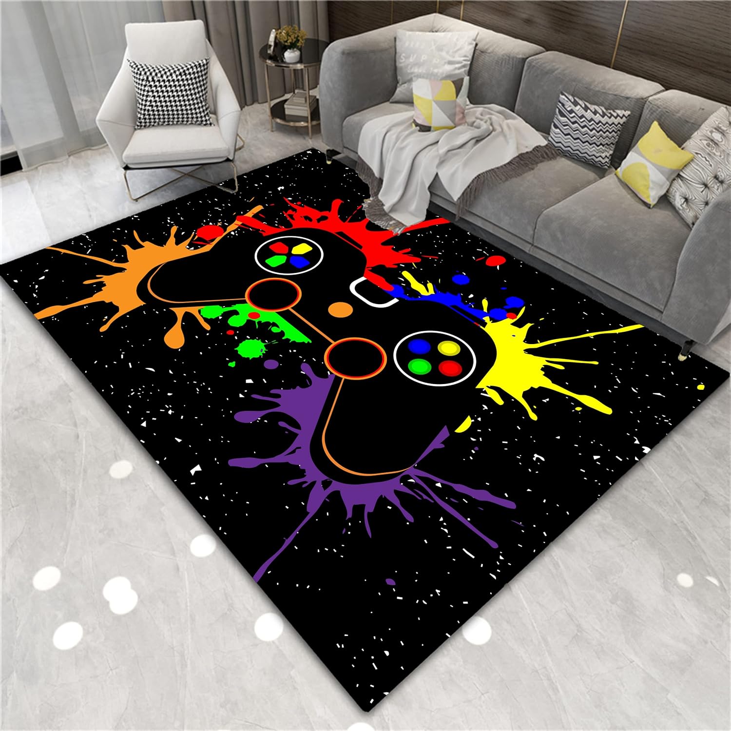 Amazon.com: Gamer Rug Gaming Rug 4'x5' Non-Slip Boys Room Rug for ...