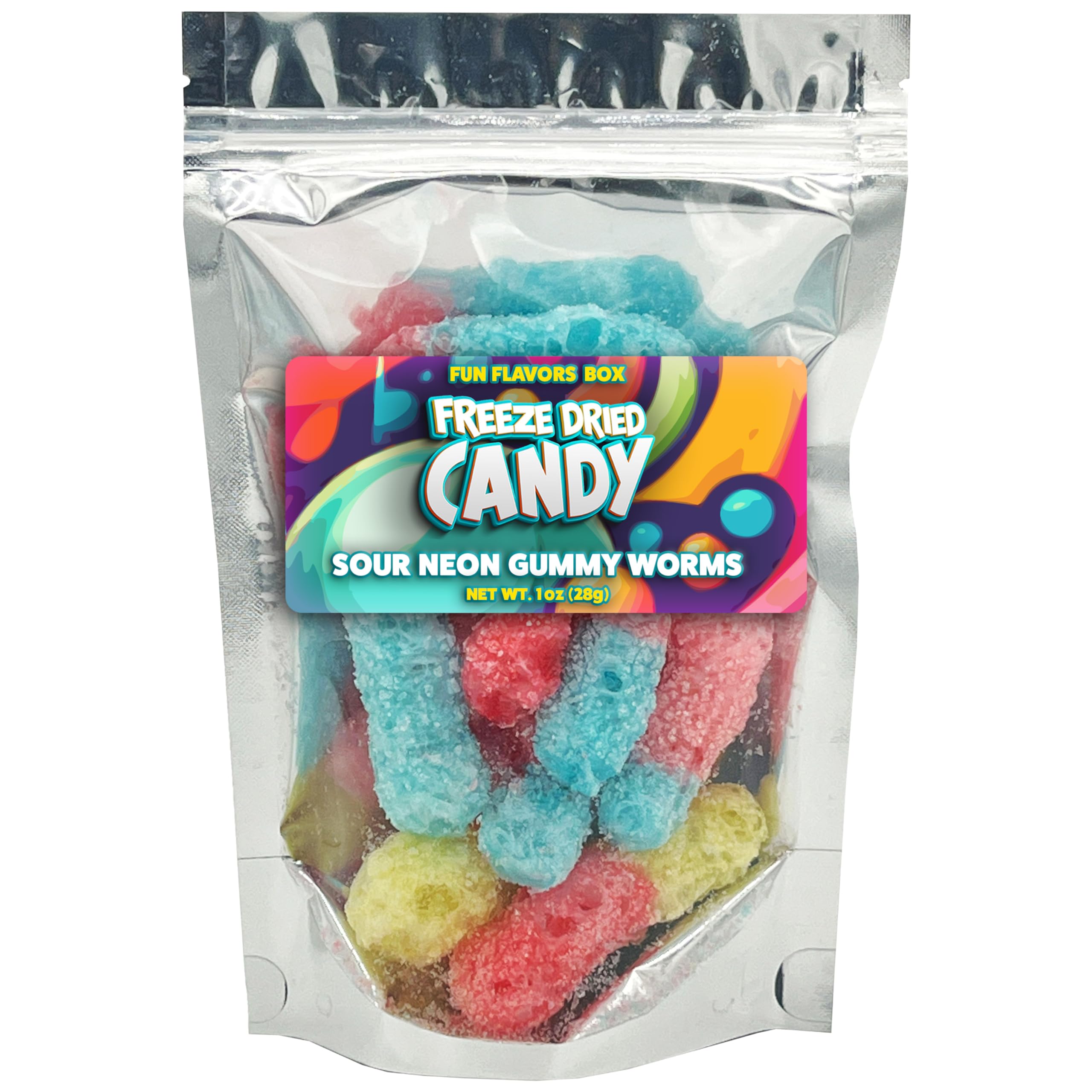 Amazon.com : Freeze Dried Candy Sour Gummy Worms Variety Pack – Crunchy ...