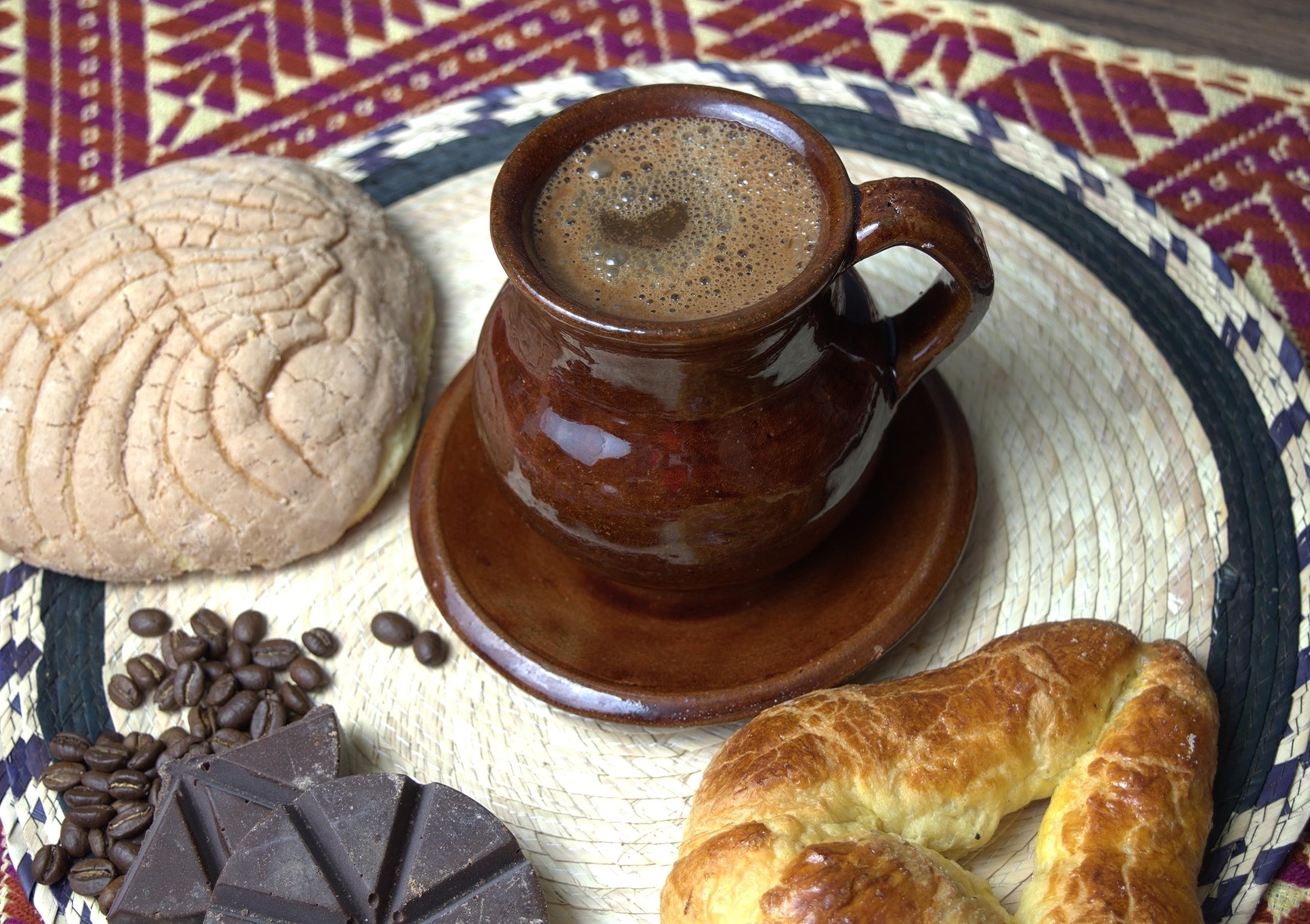 Amazon.com | MEXE Handmade 12 oz Clay Coffee Mug and Saucer Set, Unique ...