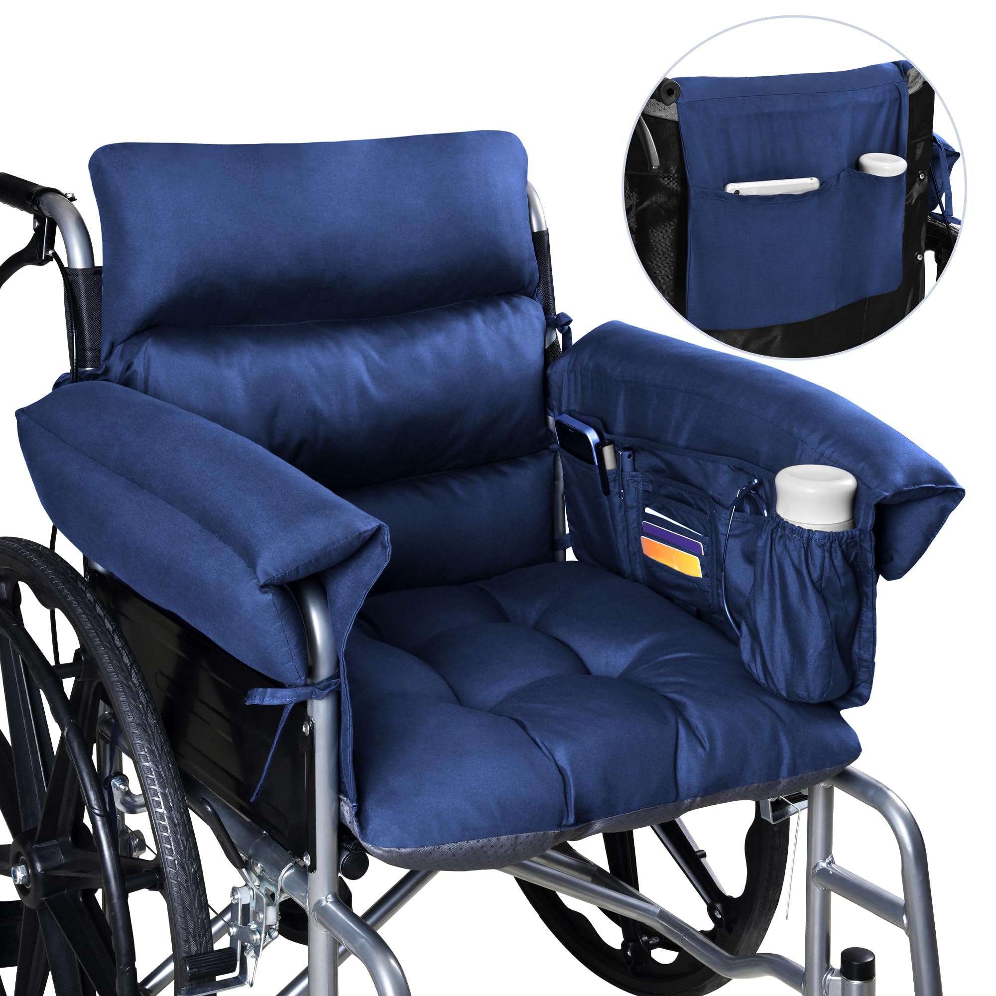 Amazon.com: CZL Wheelchair Cushions with Armrest Storage Pockets and ...