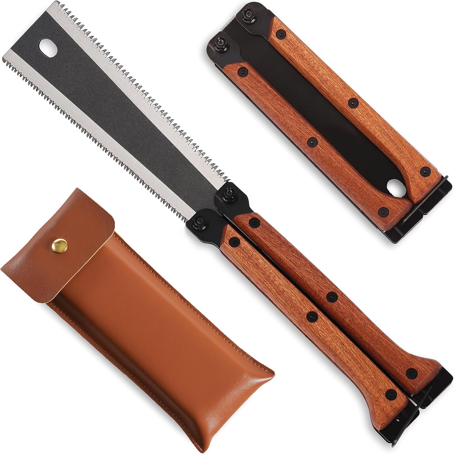 Macario Hand Saw, Mini 5.5 Inch Folding Saw SK-5 Steel Blade Double ...