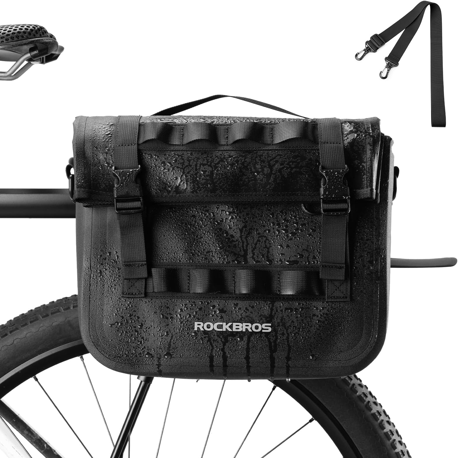 Rockbros Bike Panniers 15l Capacity Waterproof Bike Rack Bag Bicycle ...