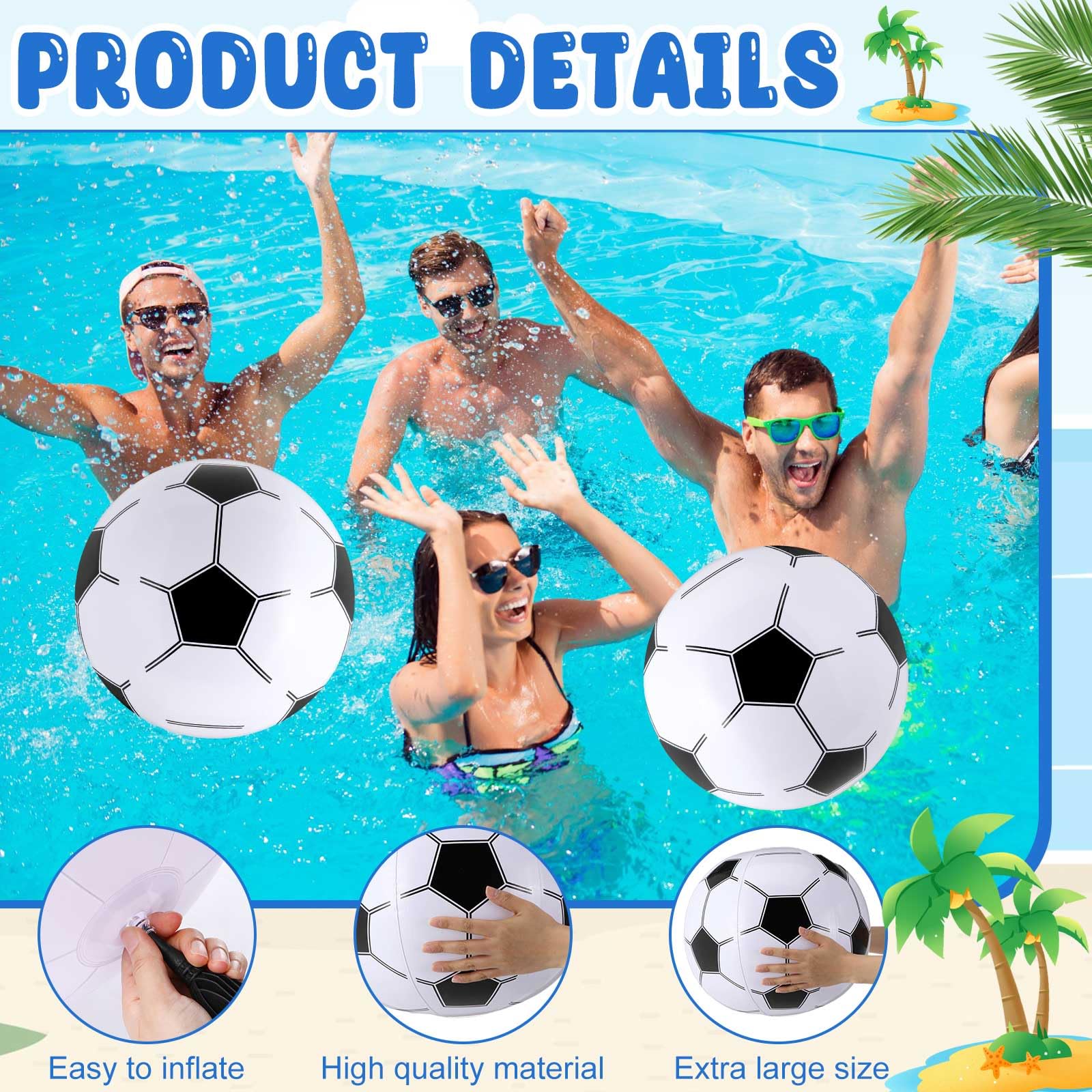 Snapklik.com : 12 Pack 20 Inch Soccer Beach Ball Inflatable Beach Ball ...