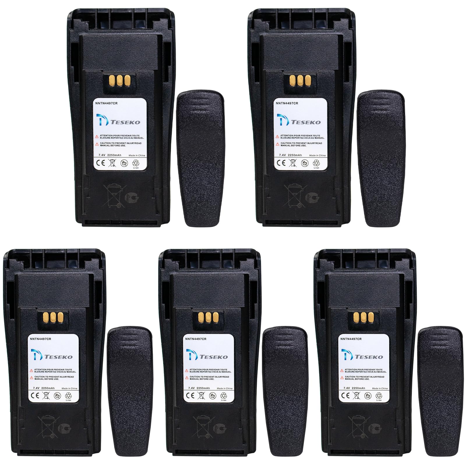 Amazon.com: Teseko 5 Pack NNTN4497CR NNTN4497DR NNTN4496 7.4V 2250mAh ...