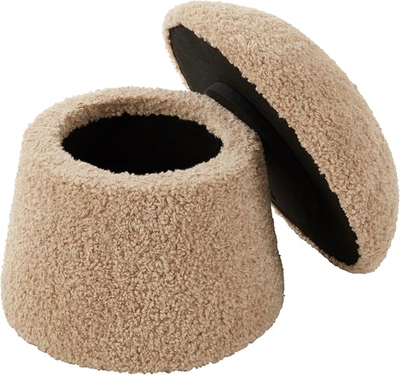 Amazon.com: SARO LIFESTYLE Mushroom Storage Ottoman – Sherpa Footrest ...