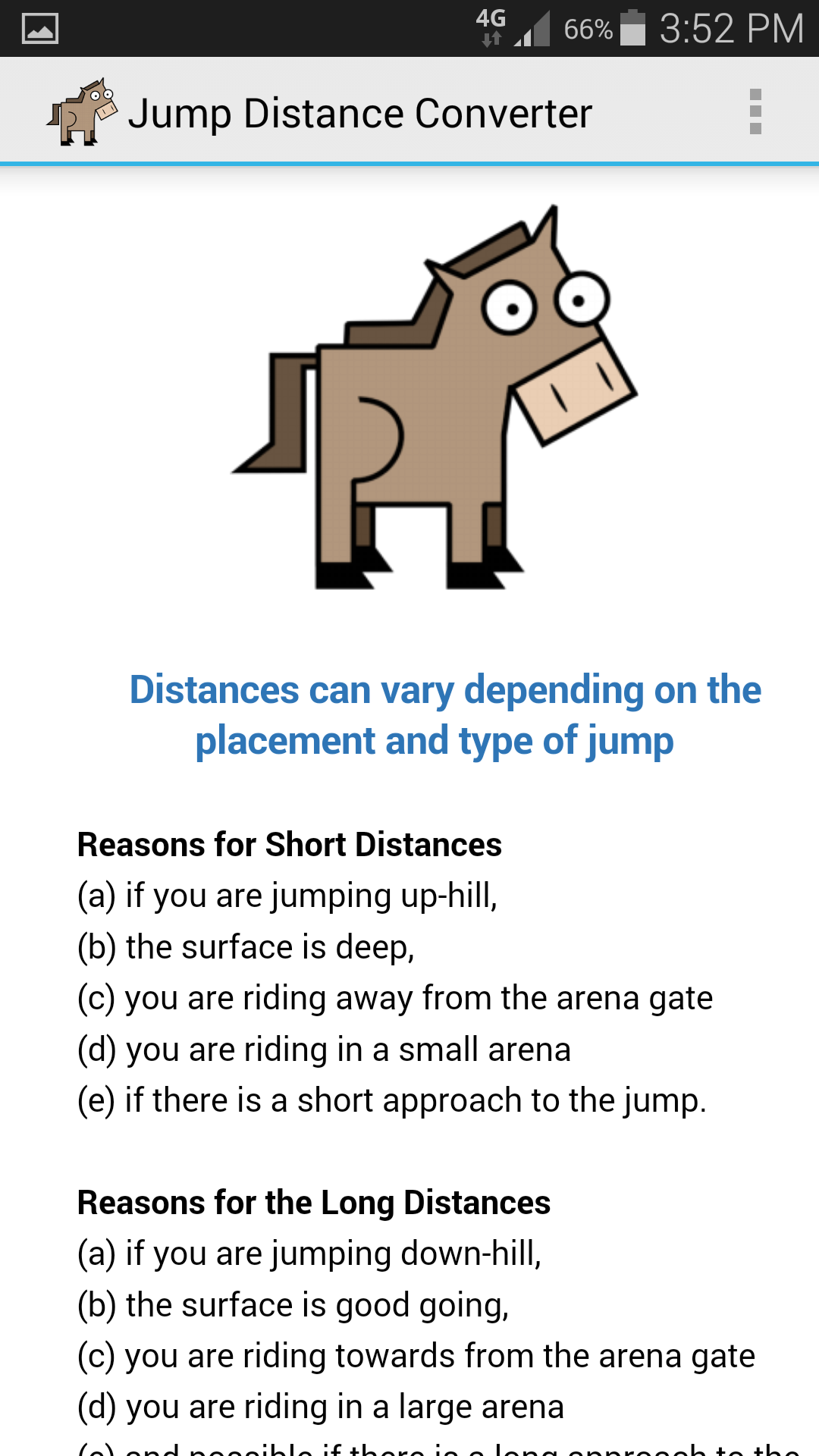 Show Jumping Distance Converter - App on the Amazon Appstore