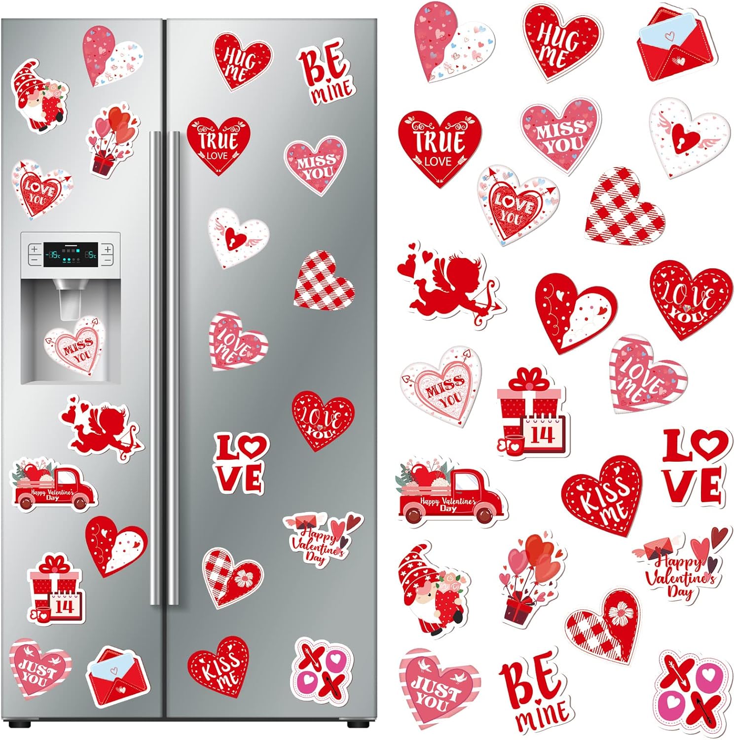 Amazon.com: Zhanmai 24 Pcs Valentine's Day Refrigerator Magnets ...