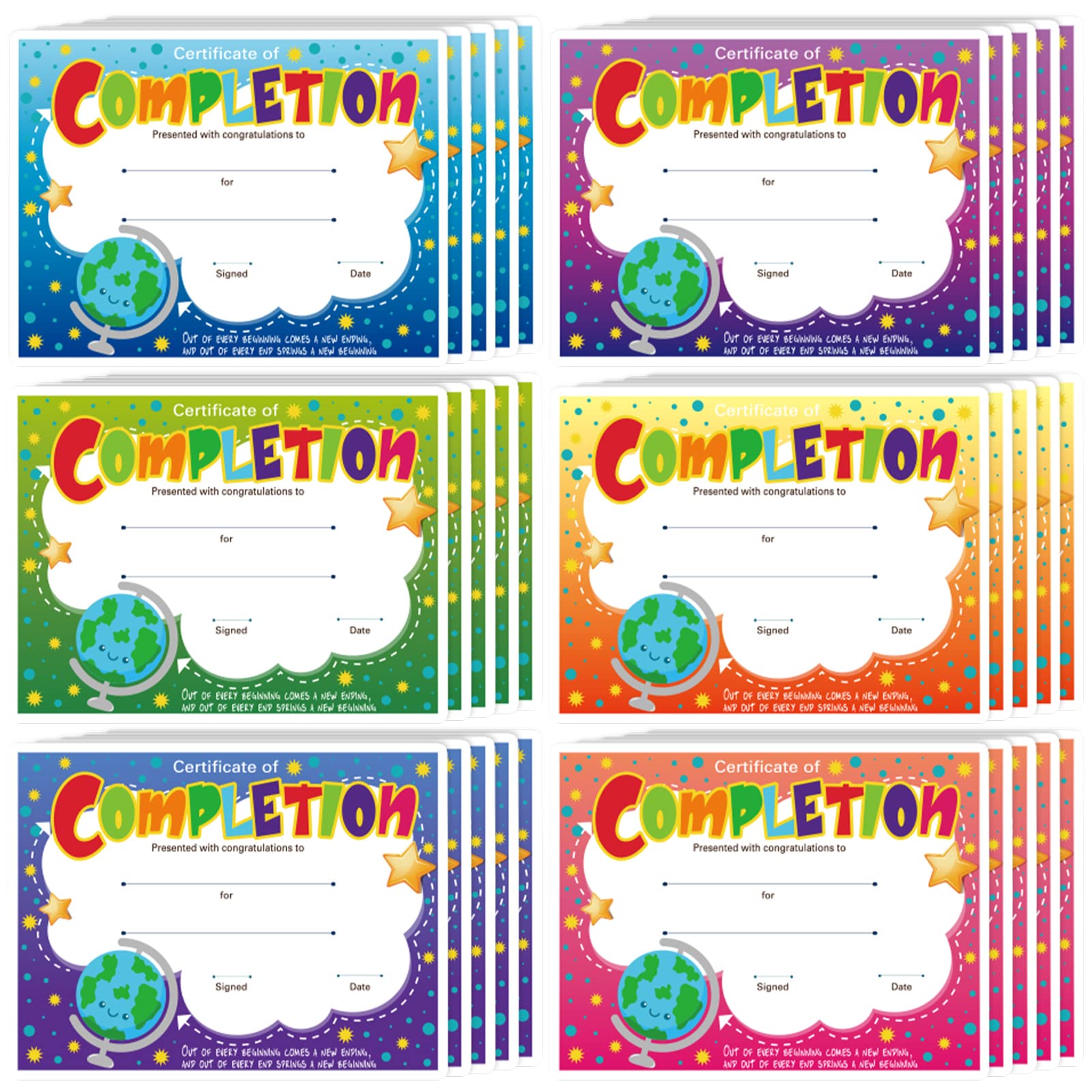 Buy Colarr 36 Certificate of Completion Colorful Graduation Diploma ...