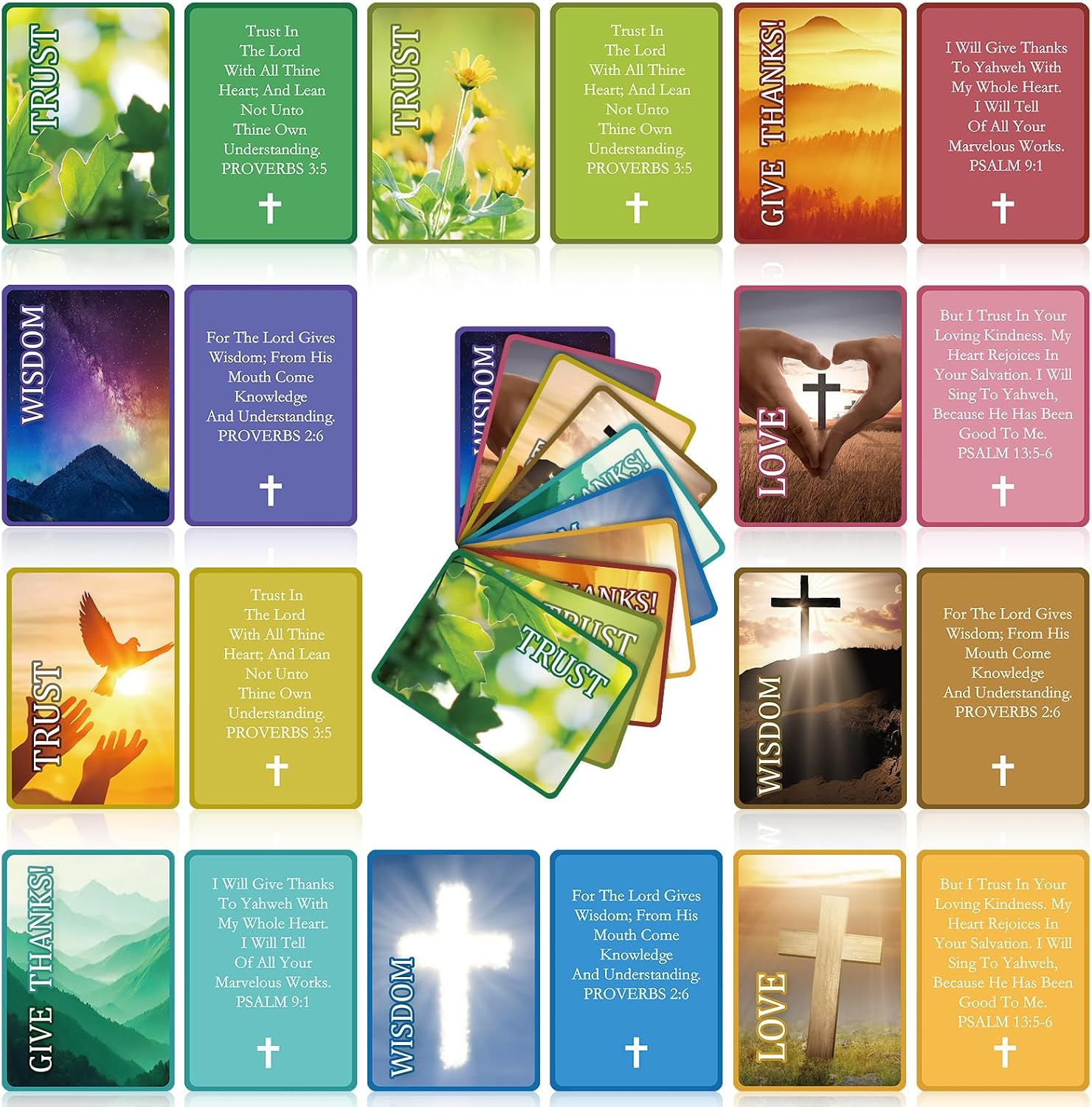Amazon.com: Motiskyy 60 Pcs Bible Scripture Wallet Cards Religious ...