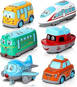 Amazon.com: ArtCreativity Metal Cartoon Car Set - Set of 6 Mini ...